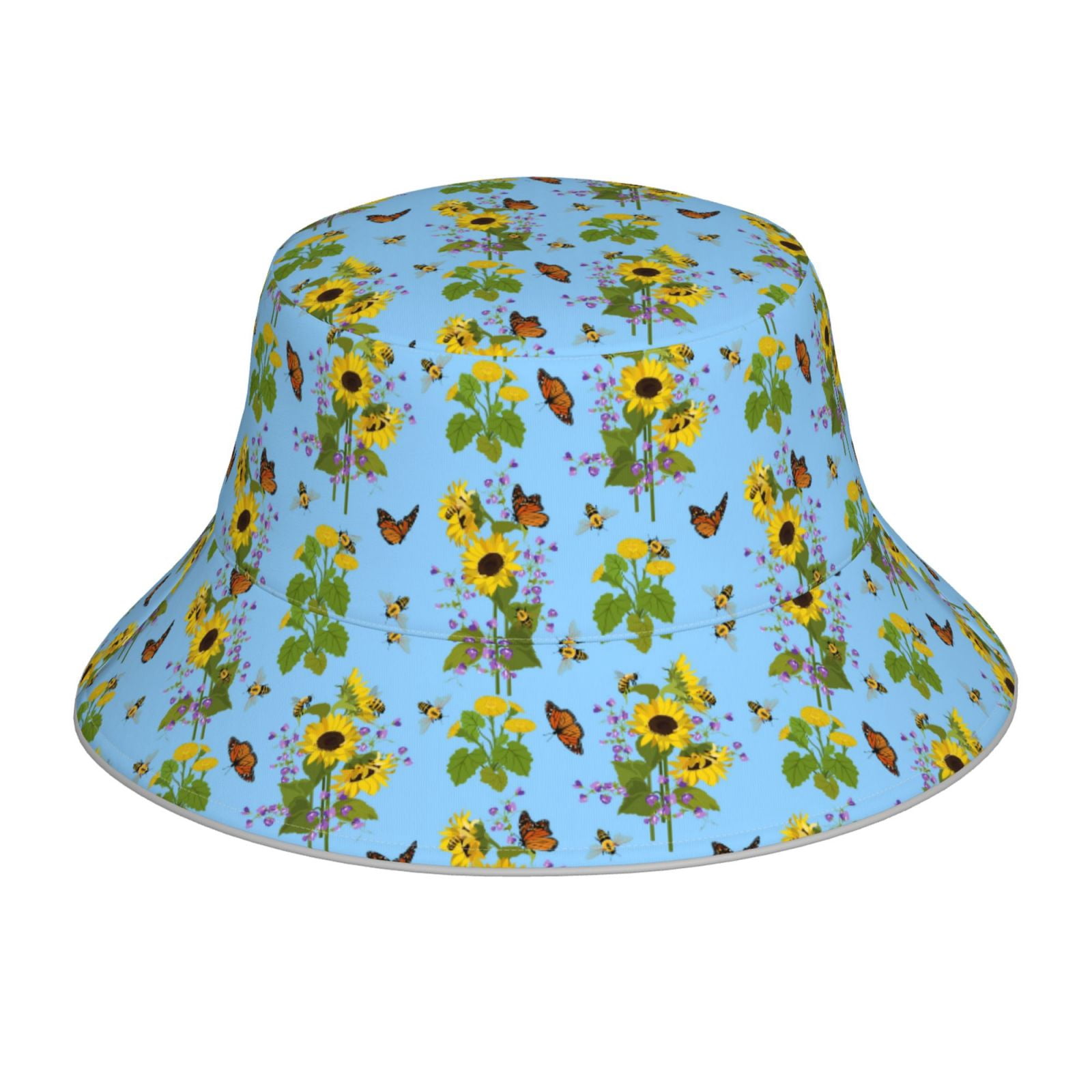 Balery Sunflowers And Bees Sun Hats for Men Women Bucket Hat UPF 50 ...