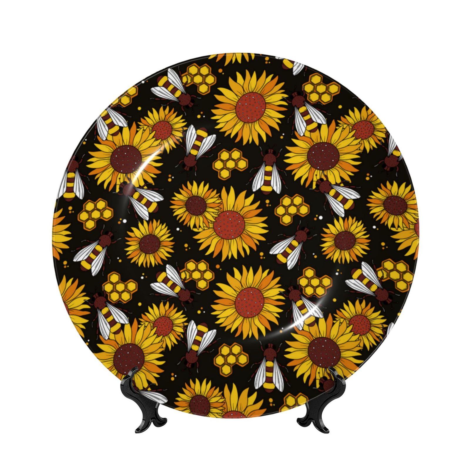 Balery Sunflowers And Bww Print Bone China Decorative Plate Ceramic ...