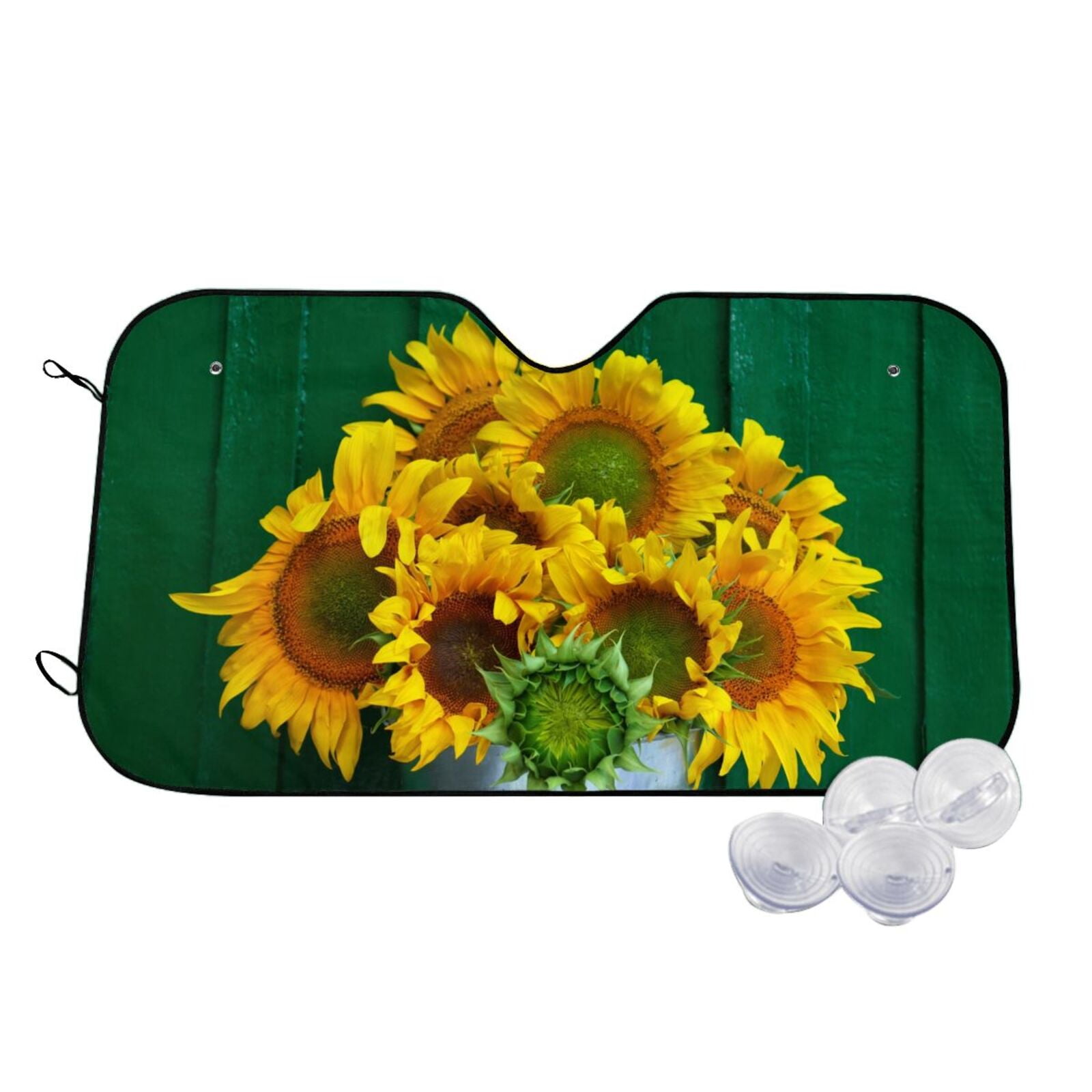 Balery Sunflowers In Bucket Windshield Sun Shade, Car Front Window ...