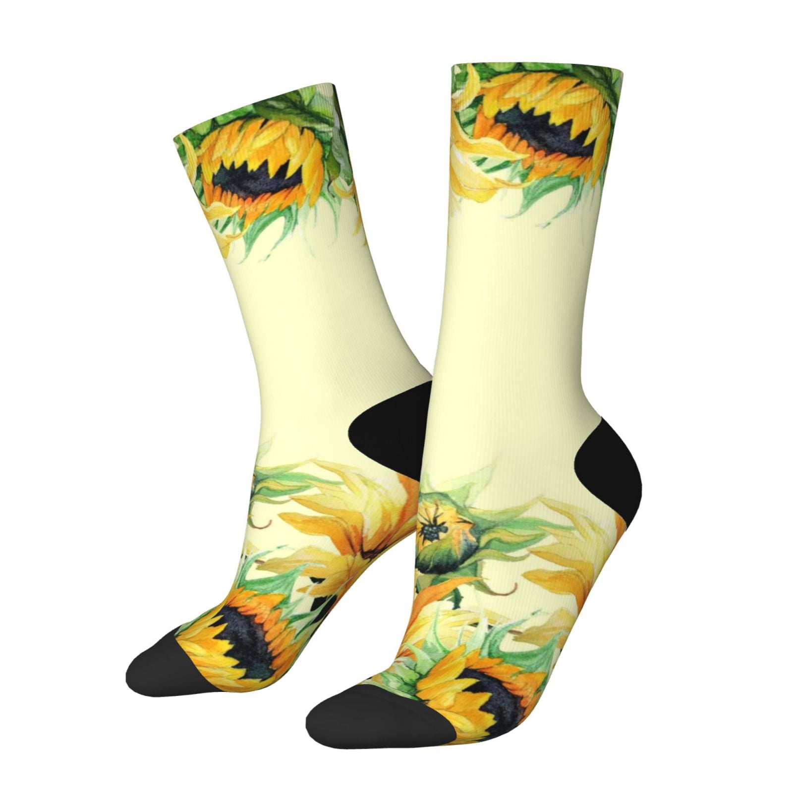 Balery Sunflowers On A Yellow Background Pattern Crew Socks Unisex– Soft & Breathable Socks for ...