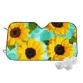 Balery Sunflowers With Green Leaves Windshield Sun Shade, Car Front ...
