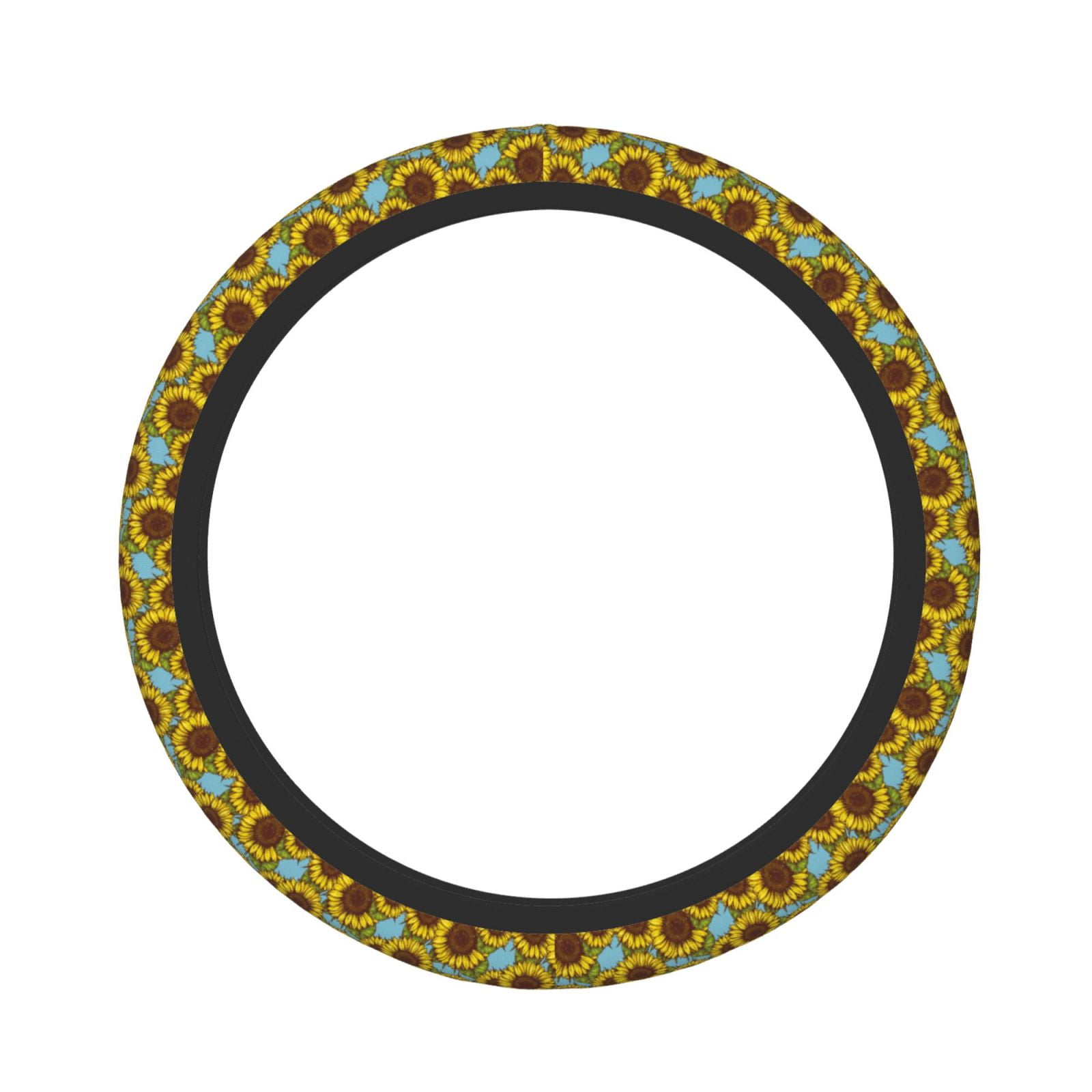 Balery Sunflowers print Steering Wheel Covers Elastic Skidproof ...