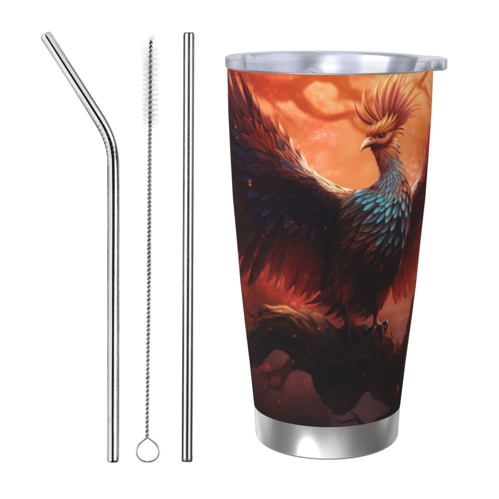 Balery Sunset Blossoms Phoenix Perch Pattern 20oz Insulated Car Cup ...