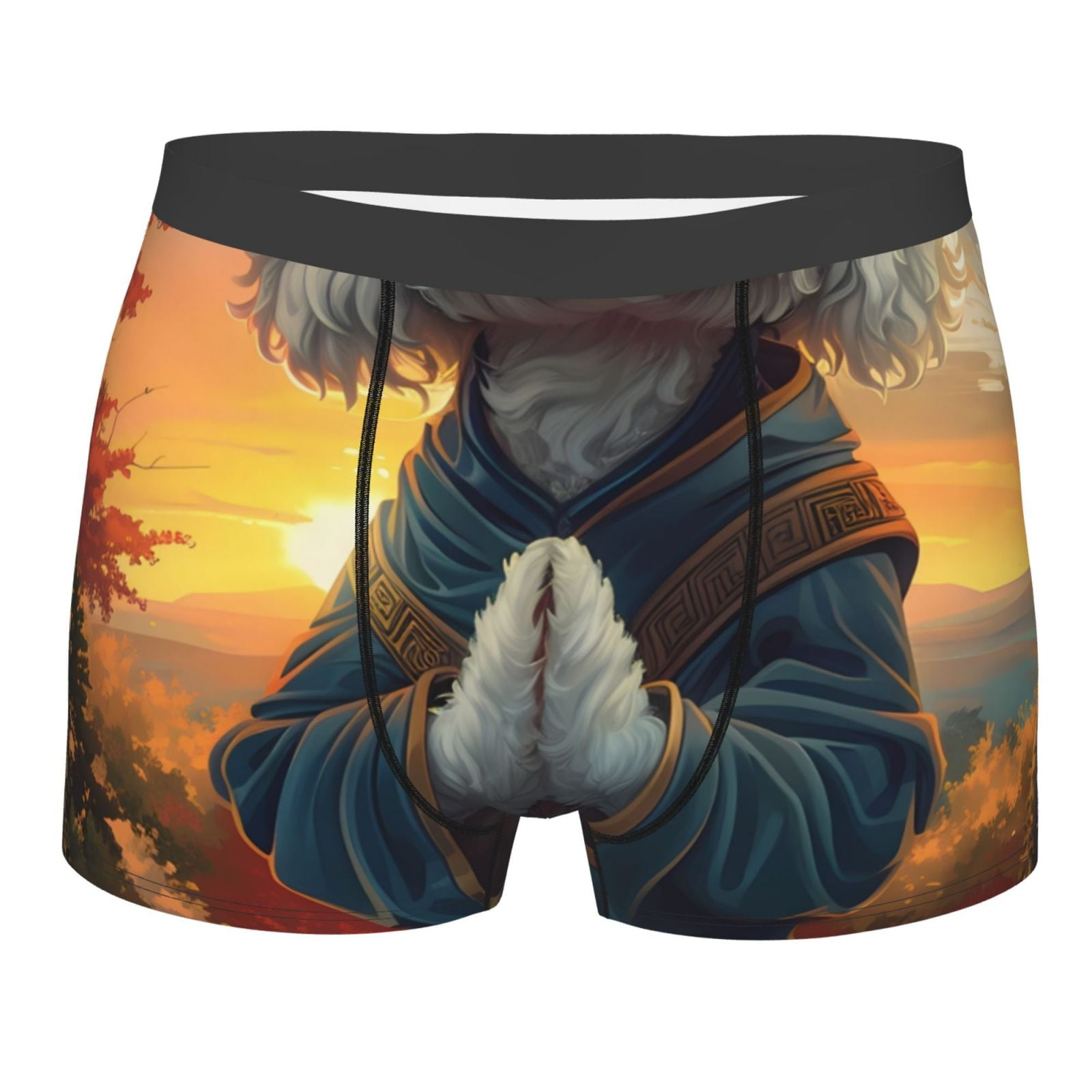 Balery Sunset Meditating Bichon Frise Men's Boxer Briefs, Soft and ...