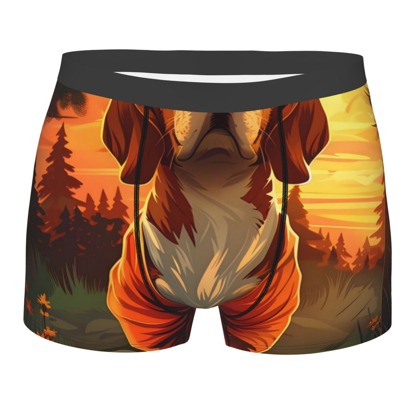 Balery Sunset Meditating Dog Men's Boxer Briefs, Soft and Breathable ...