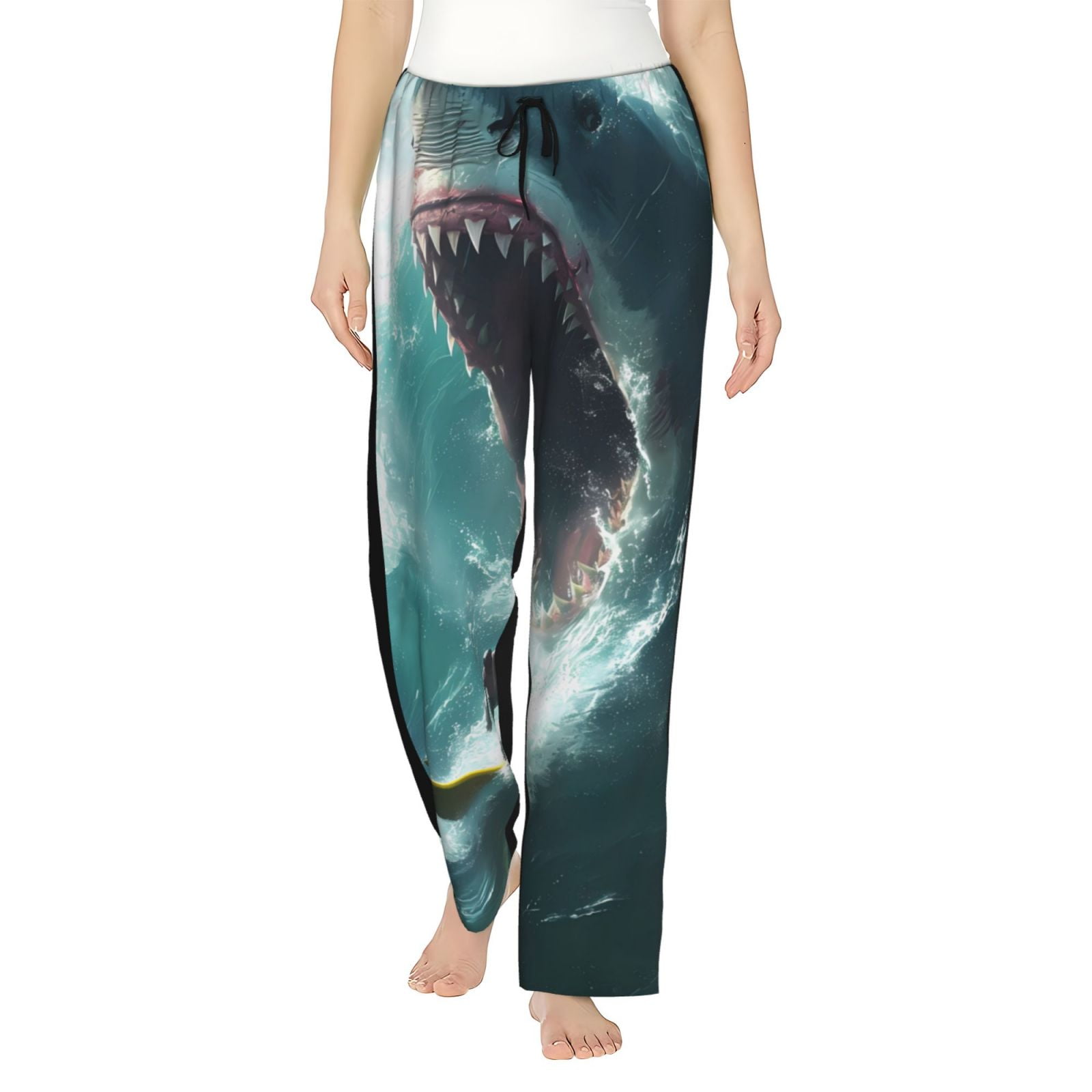 Balery Surfing Shark print Women's Pajama Pants,Ultra Lightweight Pjs ...