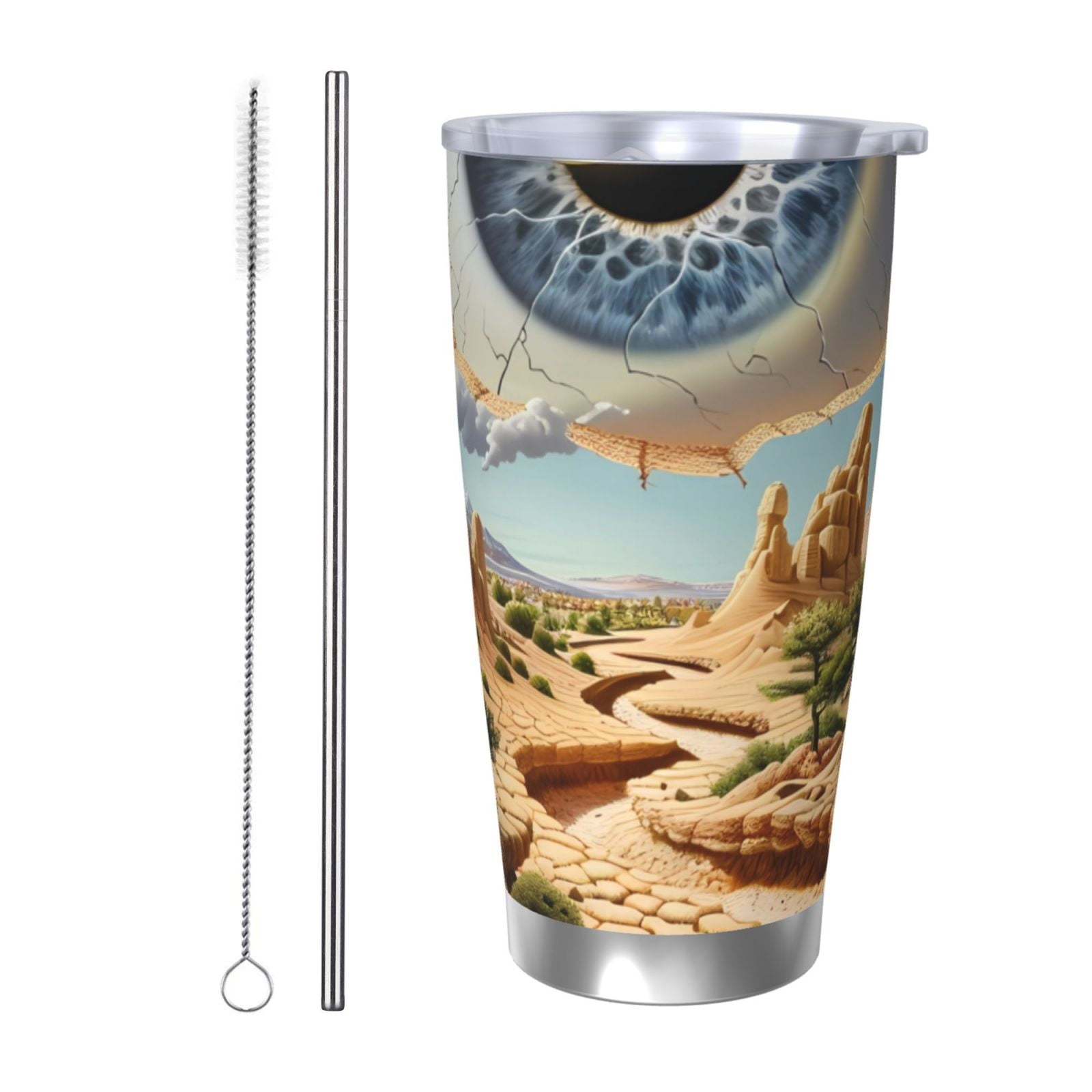 Balery Surreal Desert Eye Landscape Pattern 20oz Insulated Car Cup with ...