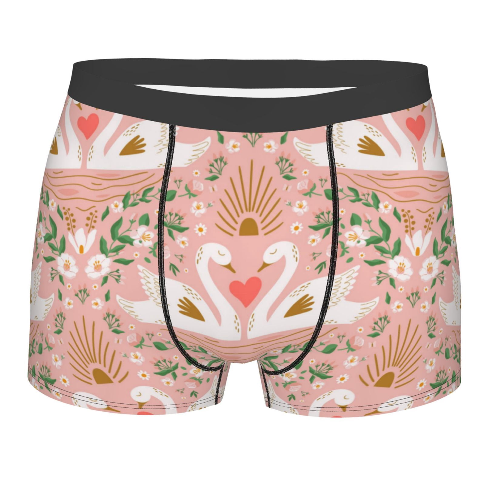 Balery Swan Couple Men's Boxer Briefs, Soft and Breathable Cotton ...
