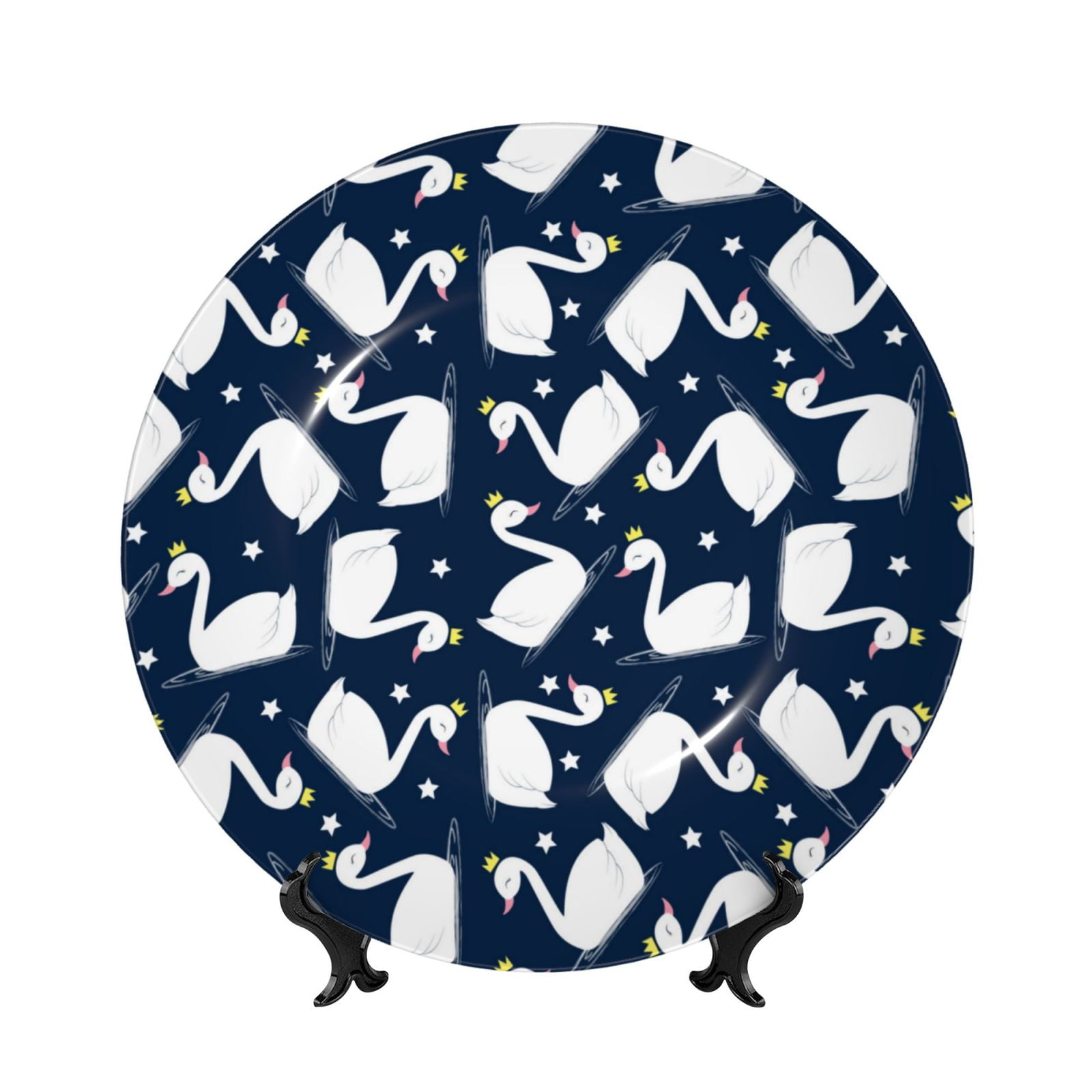 Balery Swan Print Bone China Decorative Plate Ceramic Dinner Plates Art ...