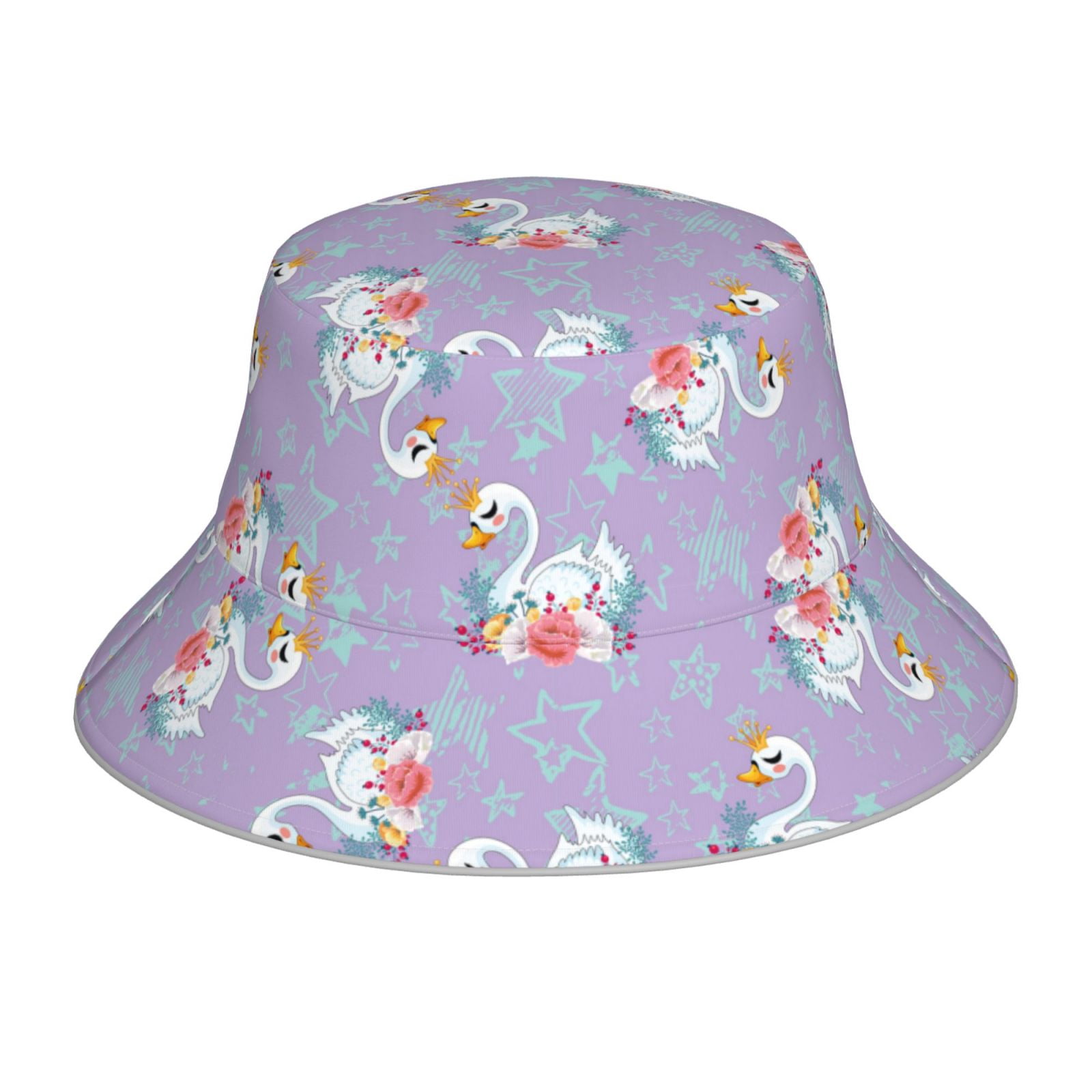 Balery Swan With Stars Sun Hats for Men Women Bucket Hat UPF 50+ Buckey ...
