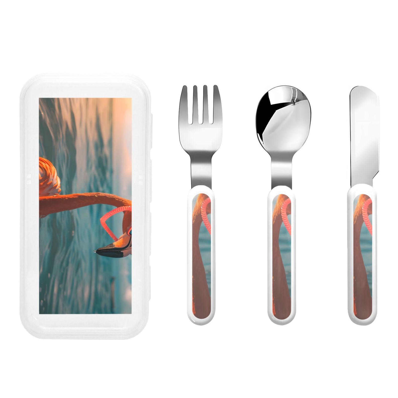 Balery Swimming Goggled Flamingo for Stainless Steel Kids Silverware ...