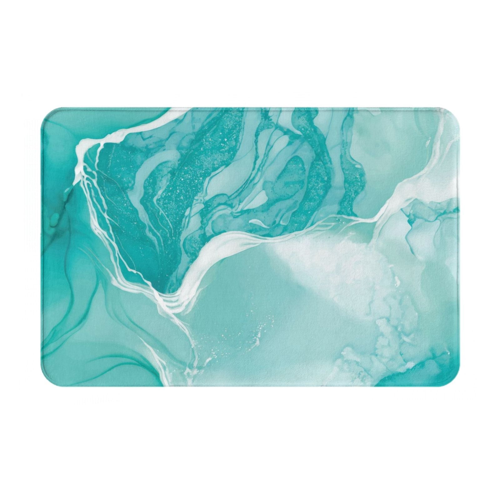 Balery Teal Turquoise 1 Doormat, Durable Flannel Fabric, Waterproof ...