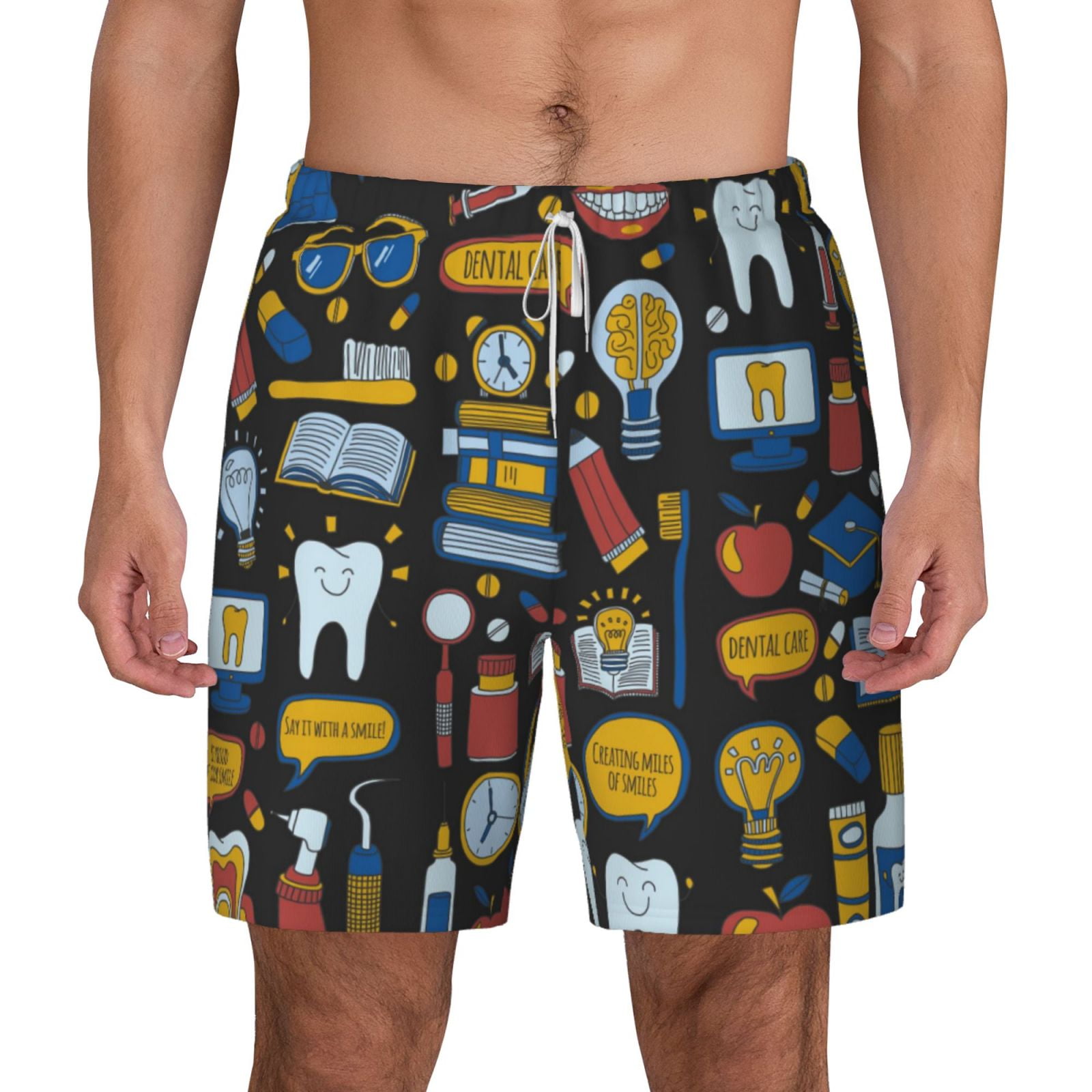 Balery Teeth Mens Swim Trunks Swim Shorts for Men Quick Dry Inseam ...