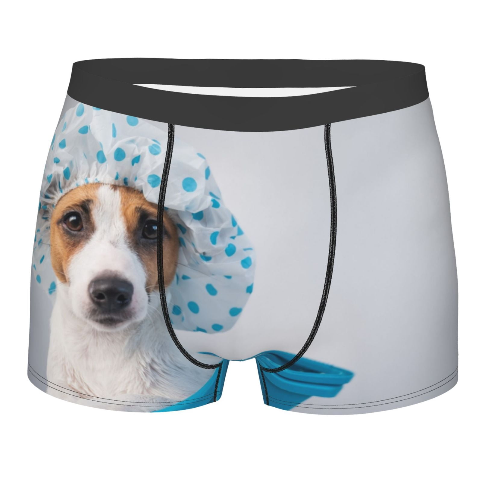 Balery Terrier Takes A Bath With Shower Cap Men's Boxer Briefs, Soft ...