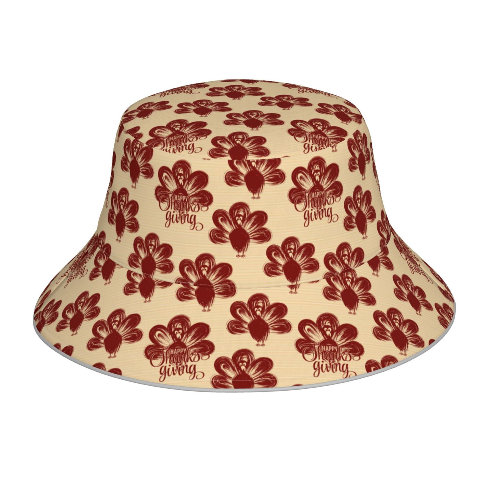 Balery Thanksgiving Sketch Turkey Sun Hats for Men Women Bucket Hat UPF ...