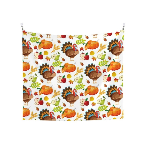 Balery Thanksgiving Turkey Pattern Tapestry 60x51 Inches - Large Wall ...