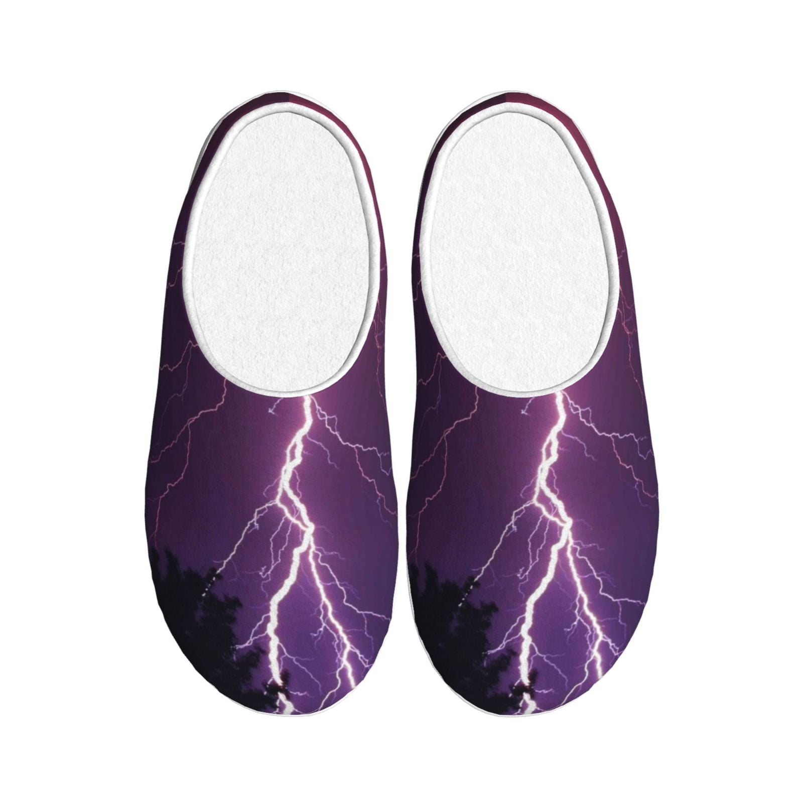 Balery Thunderstorm Violet Purple Pattern Women's Fuzzy Memory Foam ...