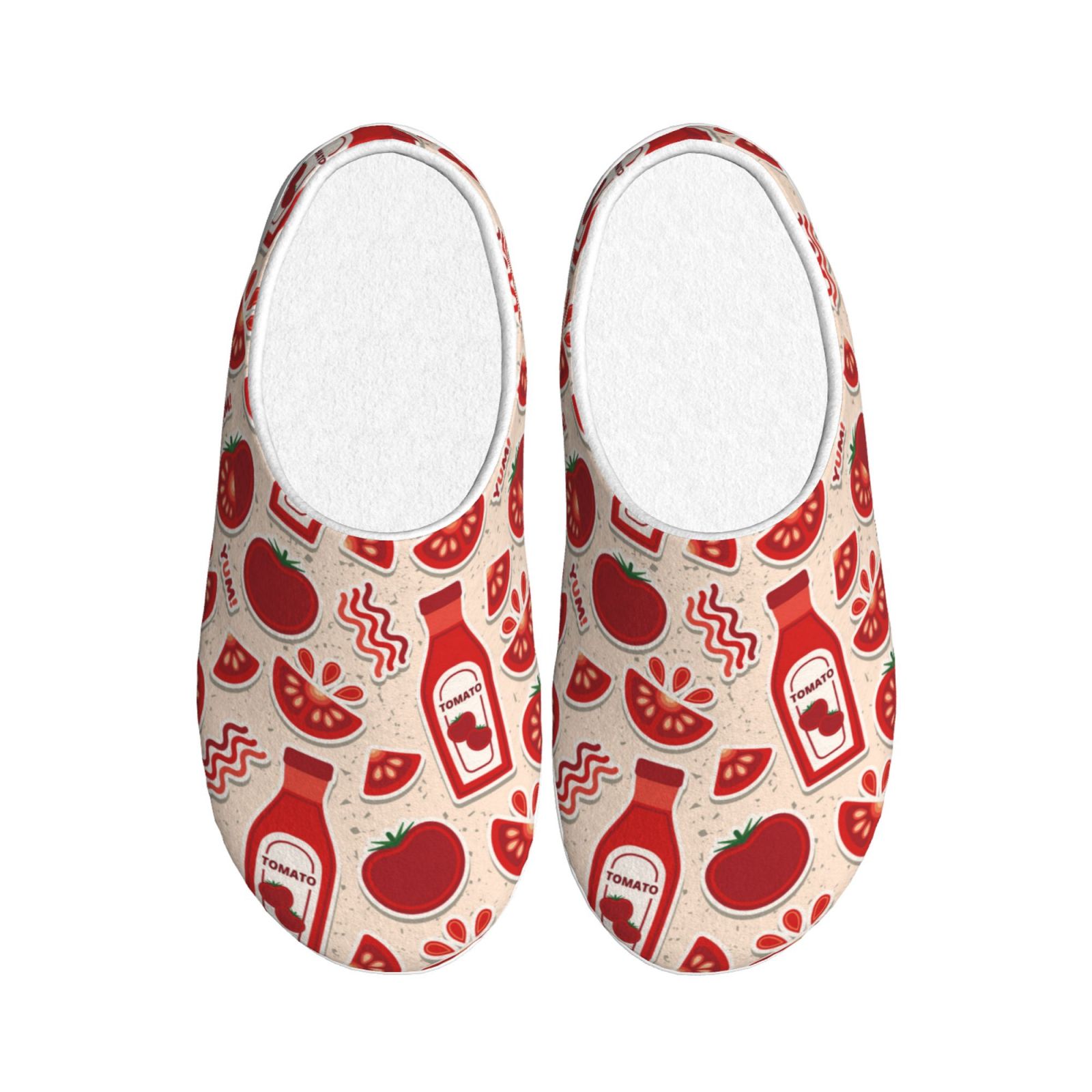 Balery Tomatoes Pattern Women's Fuzzy Memory Foam Slippers Fluffy ...