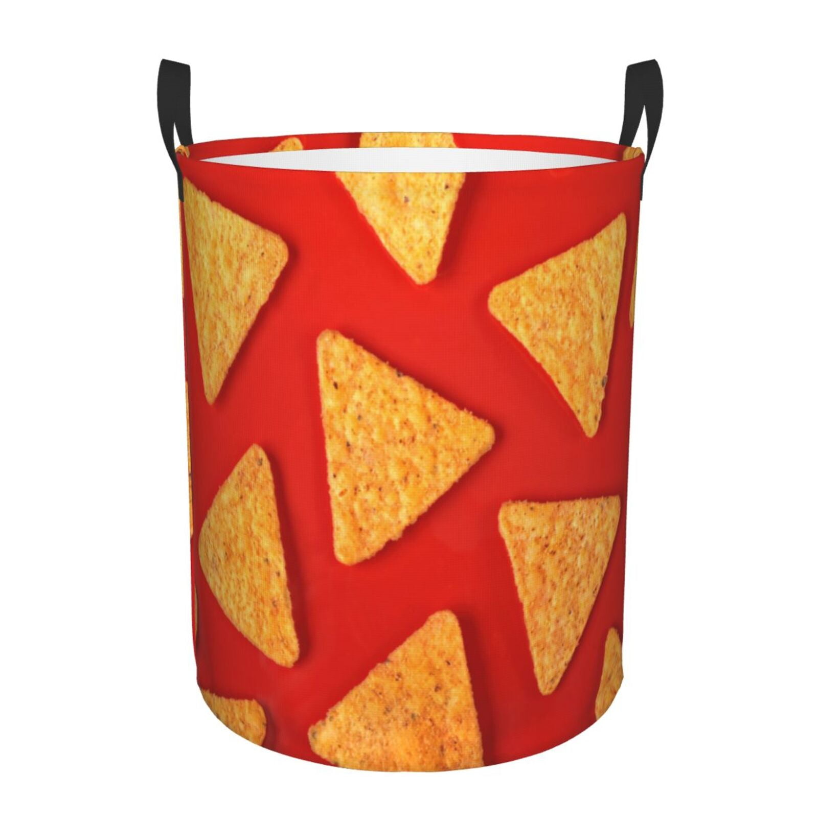 Balery Tortilla chips Pattern Round Laundry Basket with Handles ...