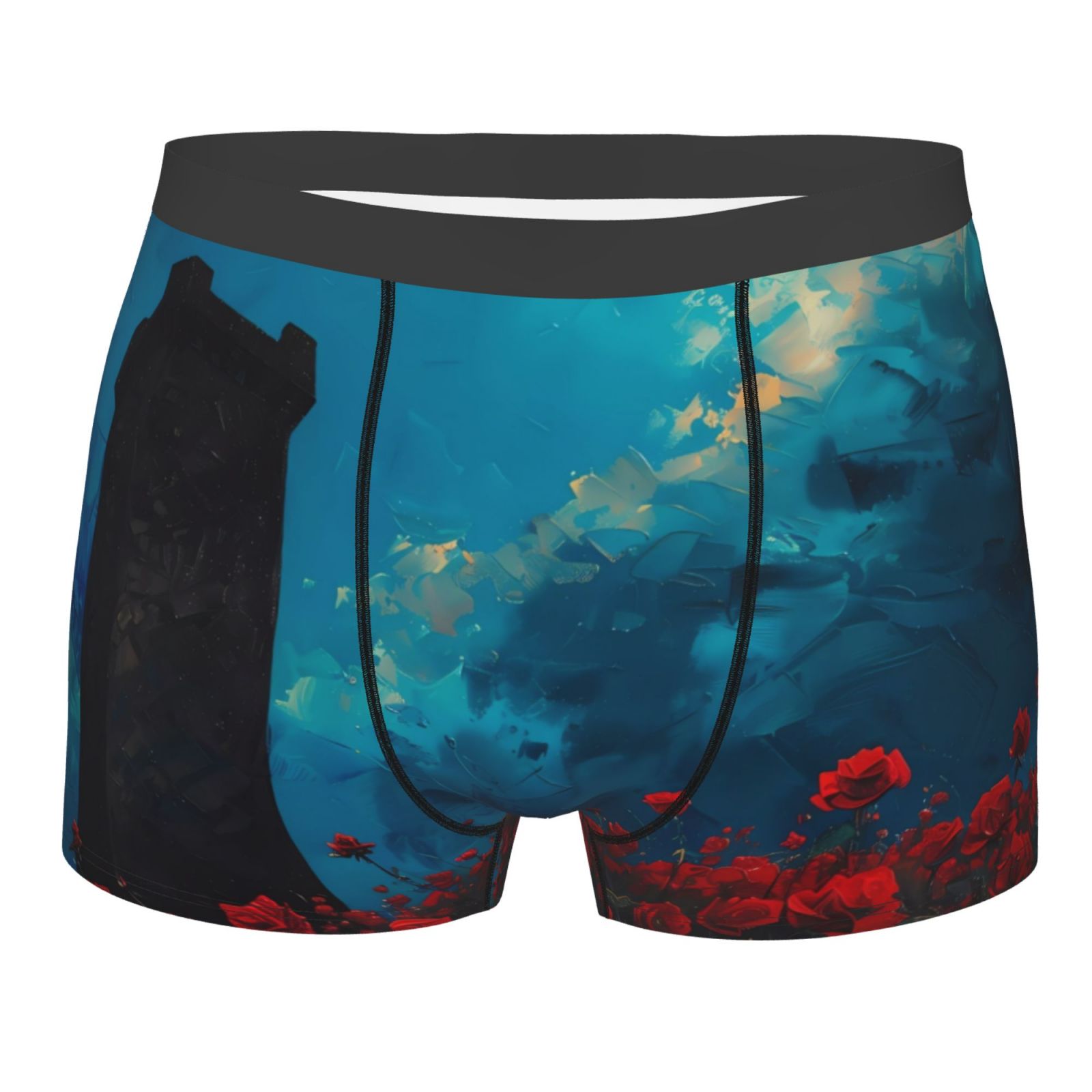 Balery Tower And Red Roses Men's Boxer Briefs, Soft and Breathable ...