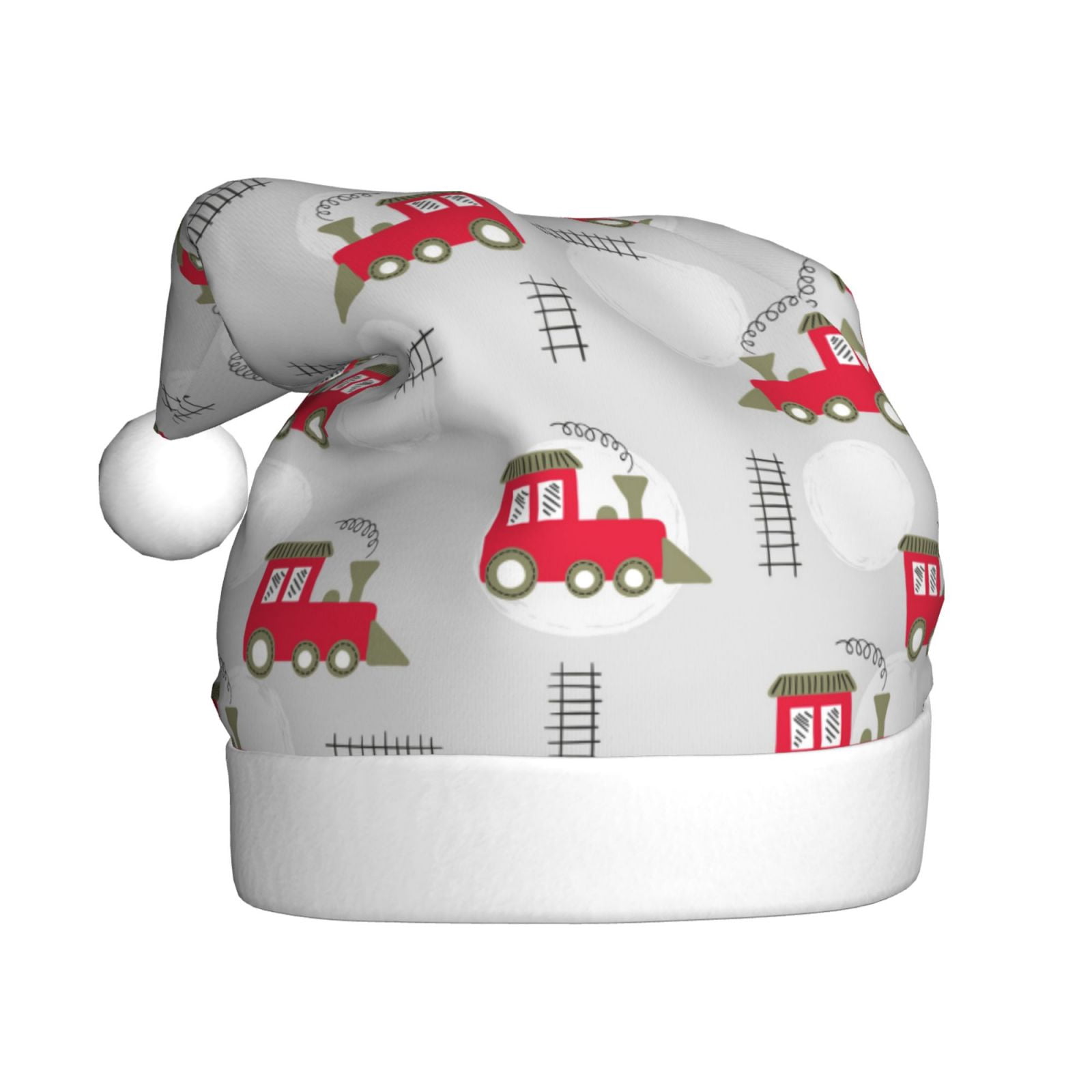Balery Trains Pattern Santa Hat Christmas Hat Funny Christmas Hat ...