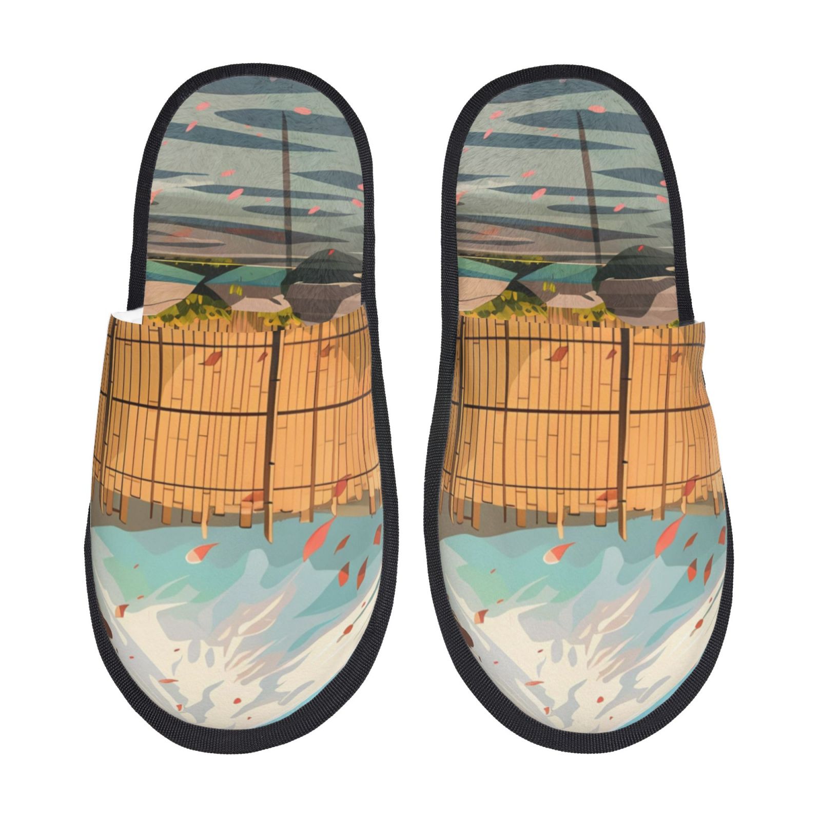 Balery Tranquil Garden Landscape Slient Indoor Furry Fleece Comfort ...