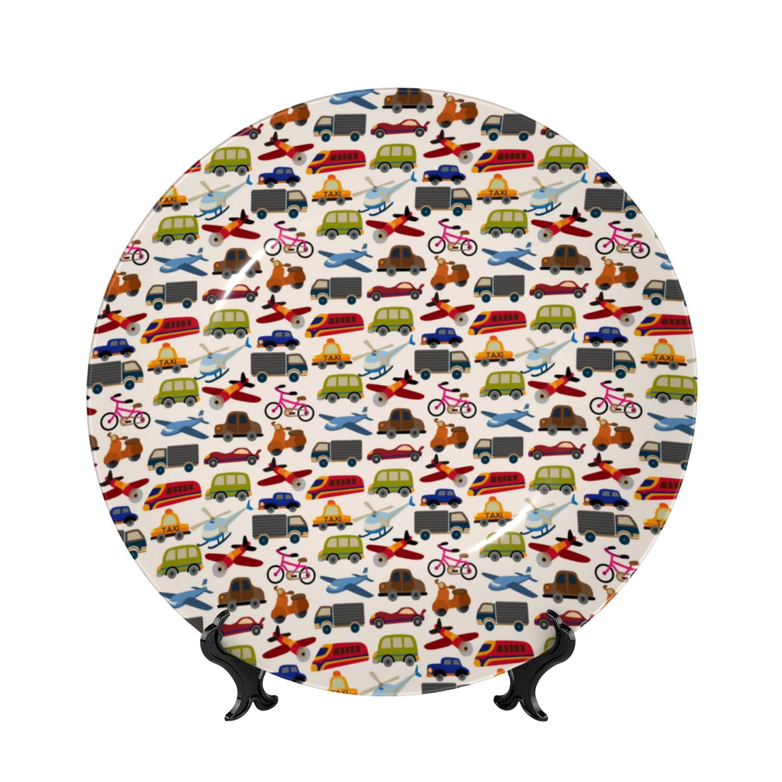 Balery Transport Print Bone China Decorative Plate Ceramic Dinner ...