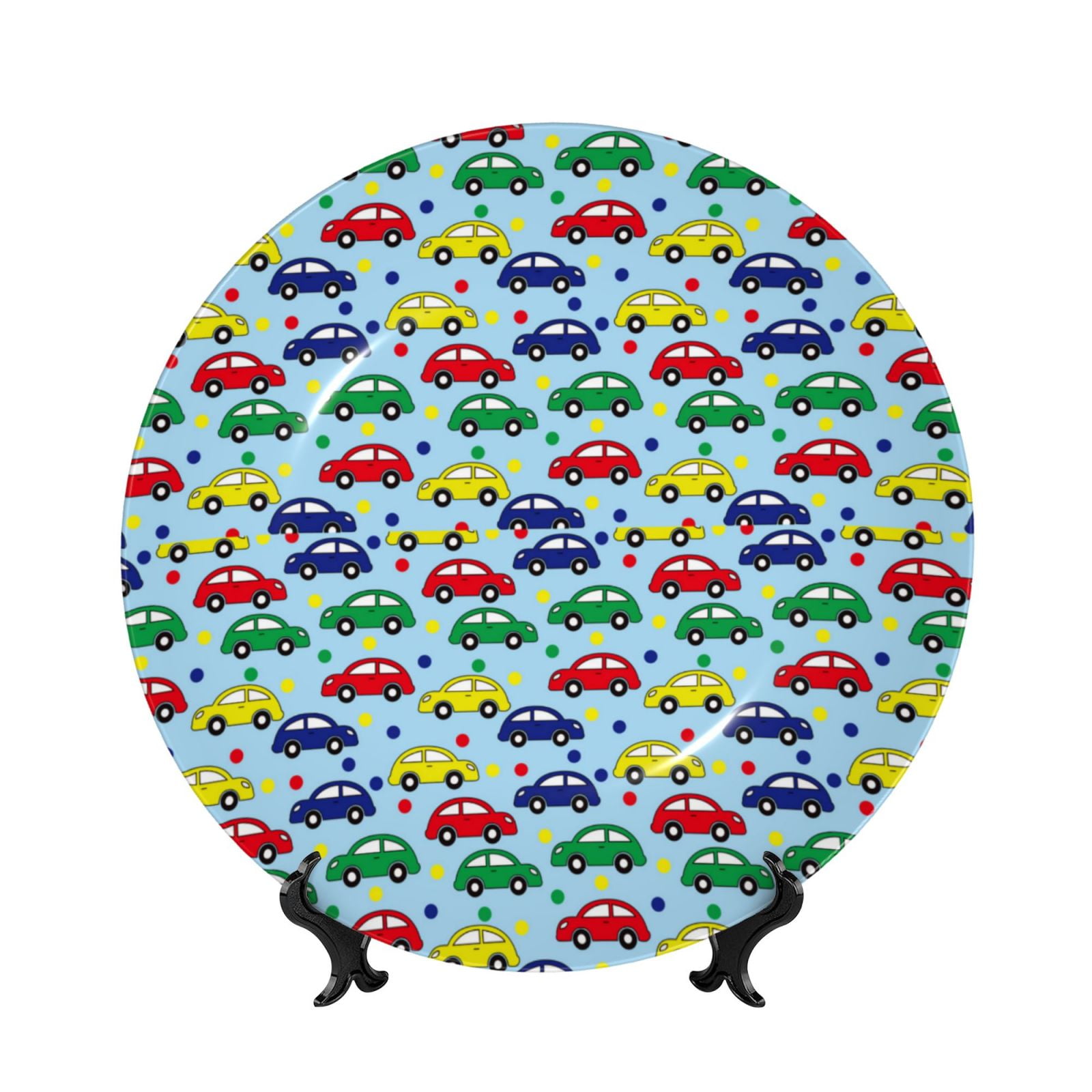 Balery Transport Print Bone China Decorative Plate Ceramic Dinner ...