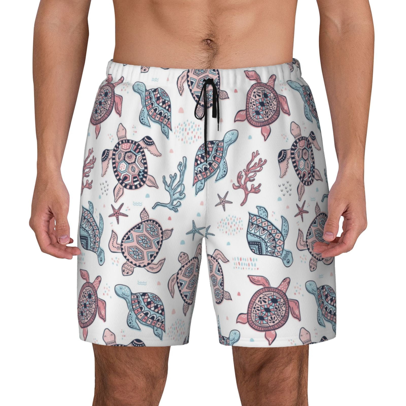 Balery Tribal Style Turtle Mens Swim Trunks Swim Shorts for Men Quick ...