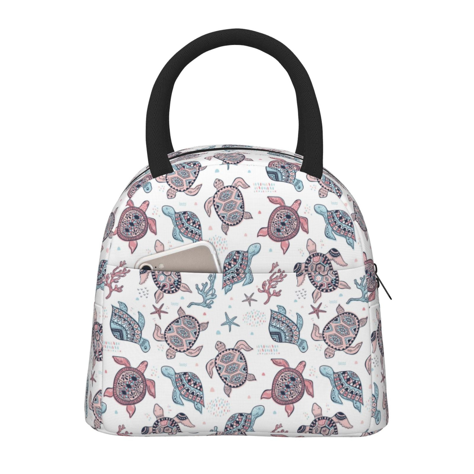 Balery Tribal Style Turtle Pattern Lunch Bag Women, Lunch Box, Lunch ...