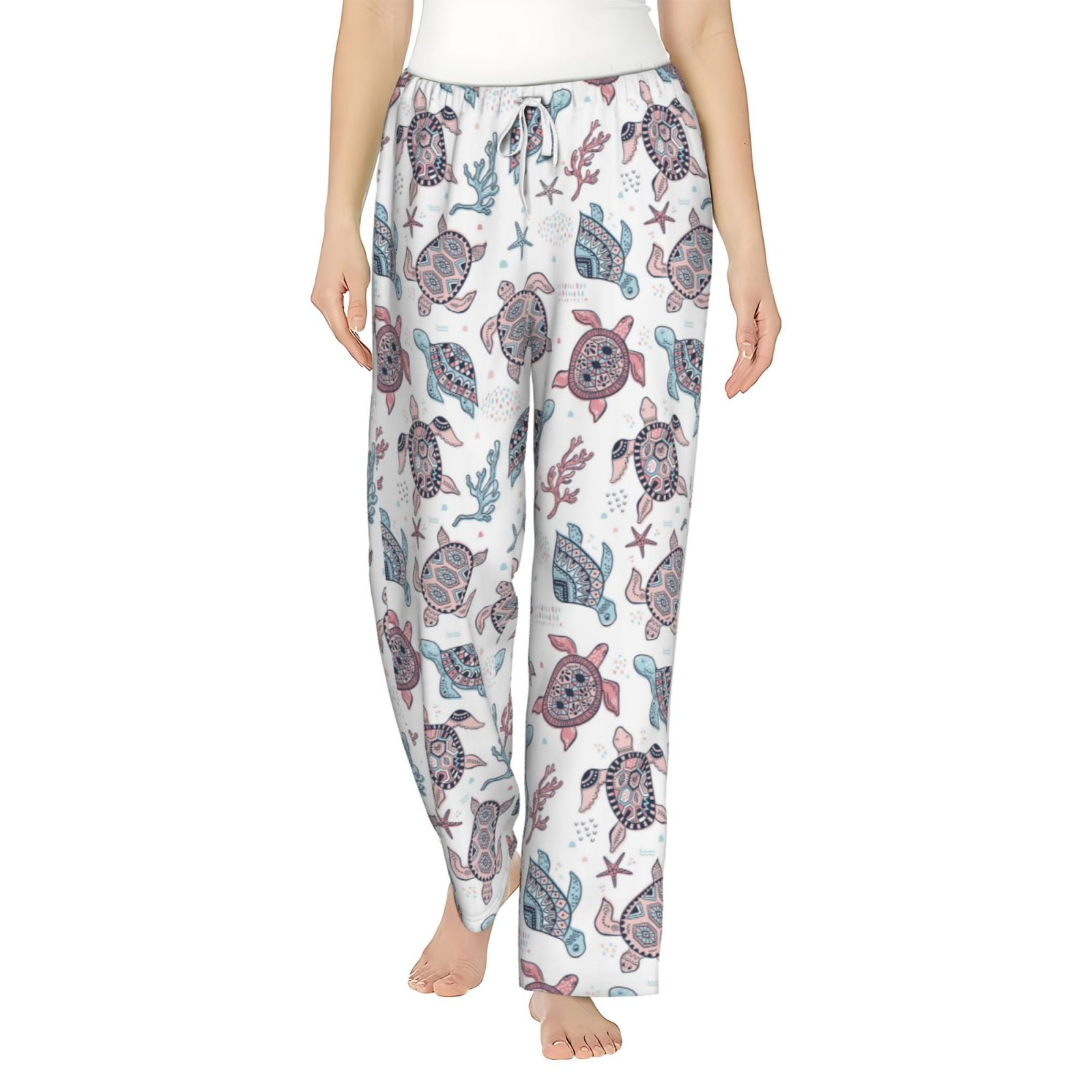 Balery Tribal Style Turtle print Women's Pajama Pants,Ultra Lightweight ...