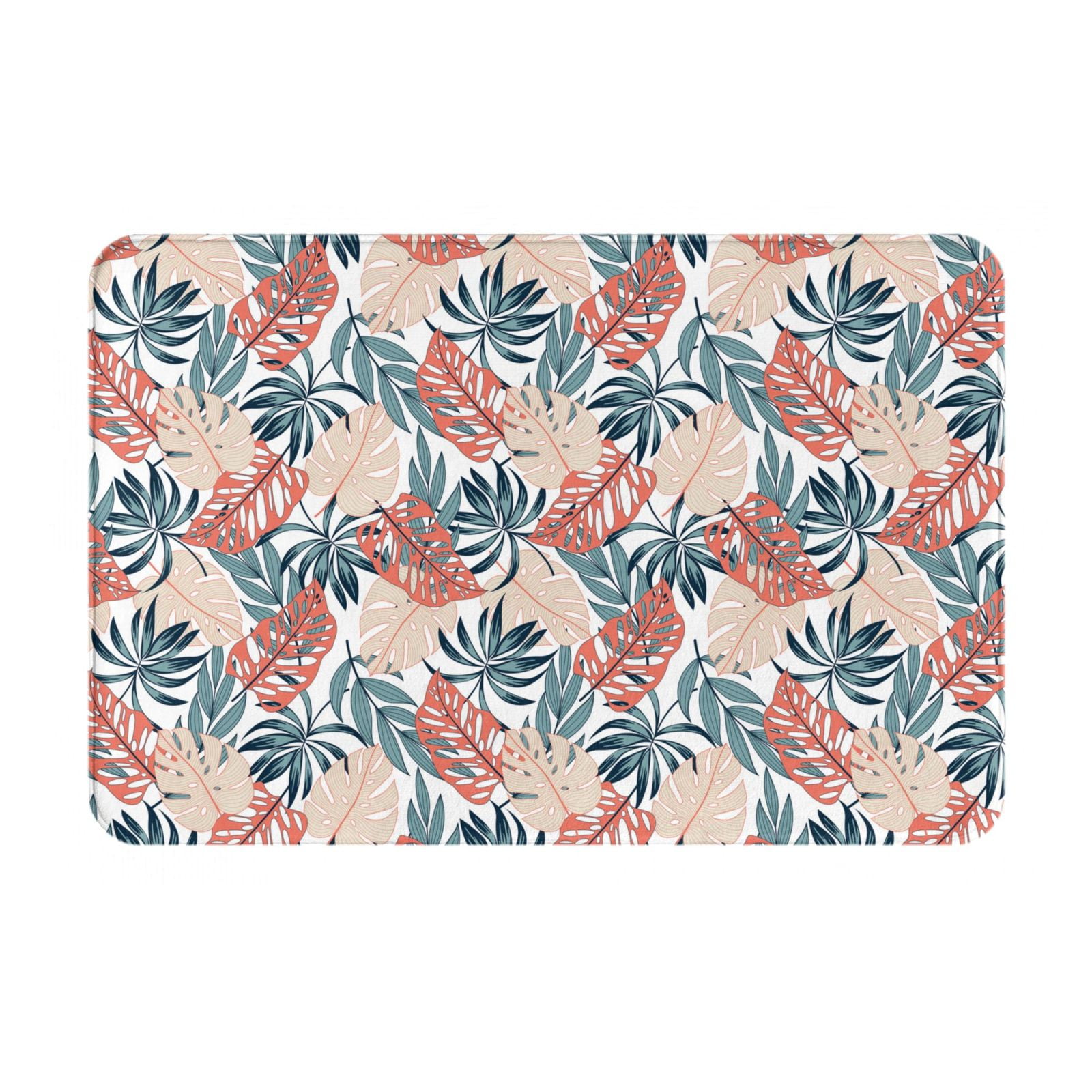 Balery Tropical Leaves Doormat, Durable Flannel Fabric, Waterproof ...
