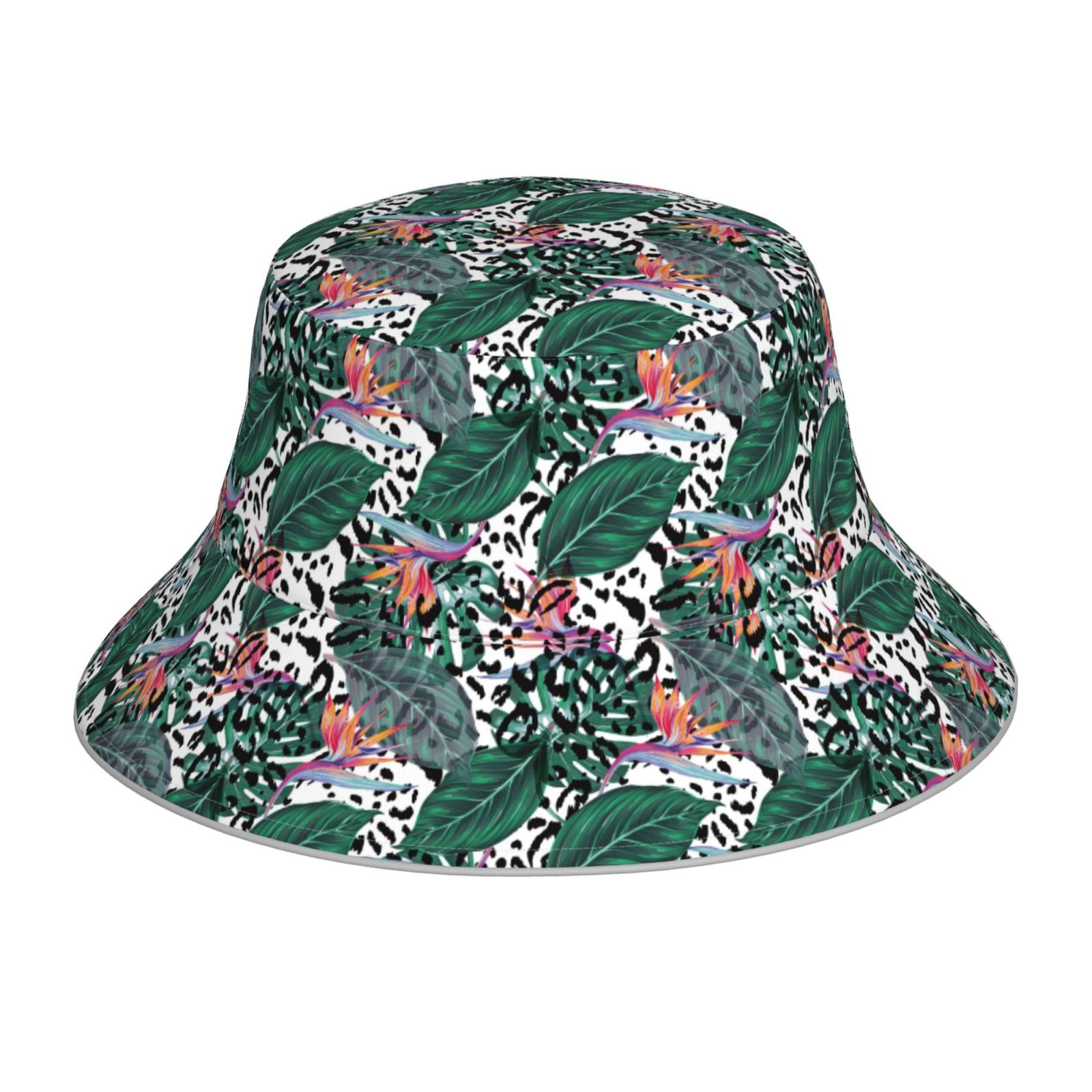 Balery Tropical Leaves Sun Hats for Men Women Bucket Hat UPF 50+ Buckey ...