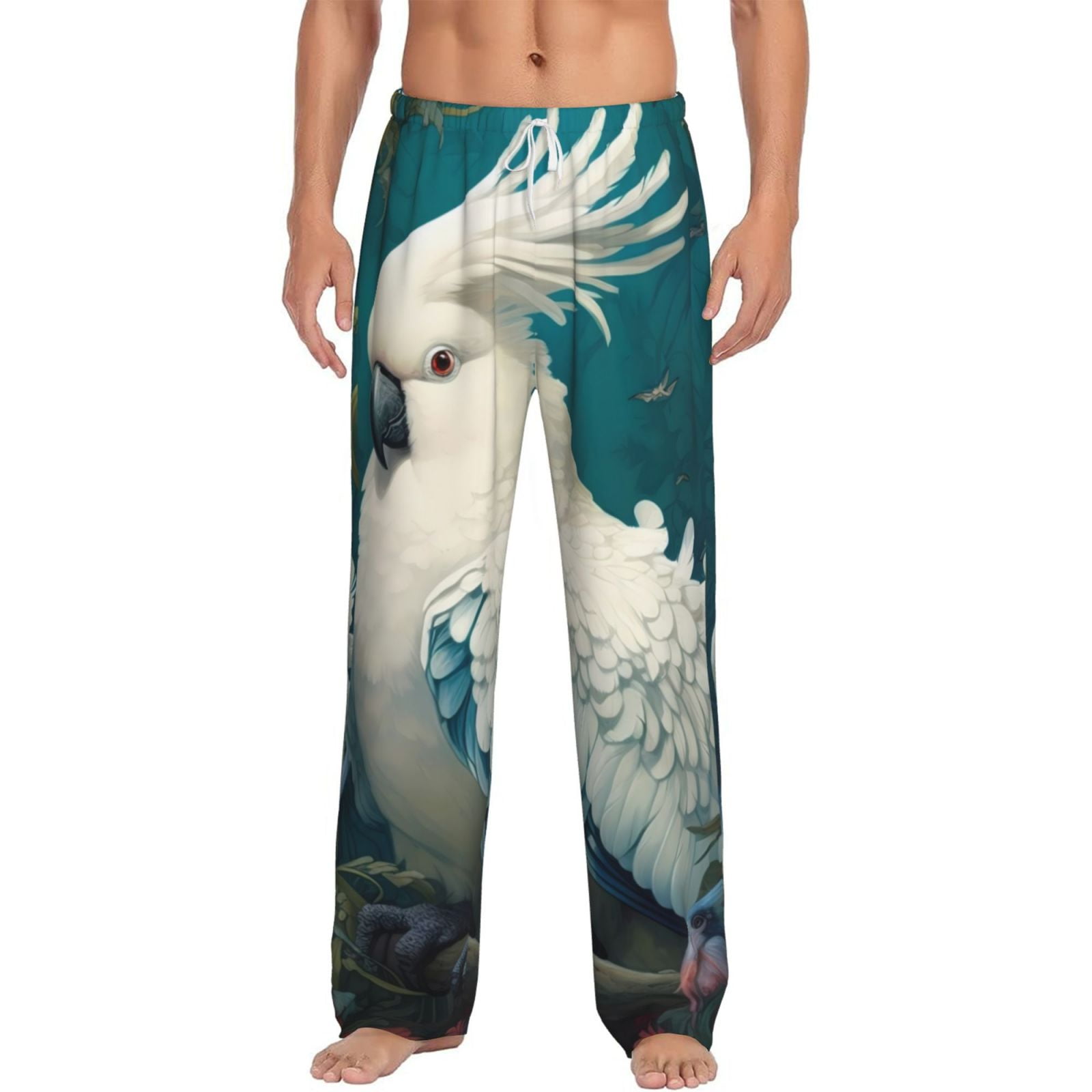 Balery Tropical Parrot Floral Artwork print Men's Pajama Pants,Ultra ...