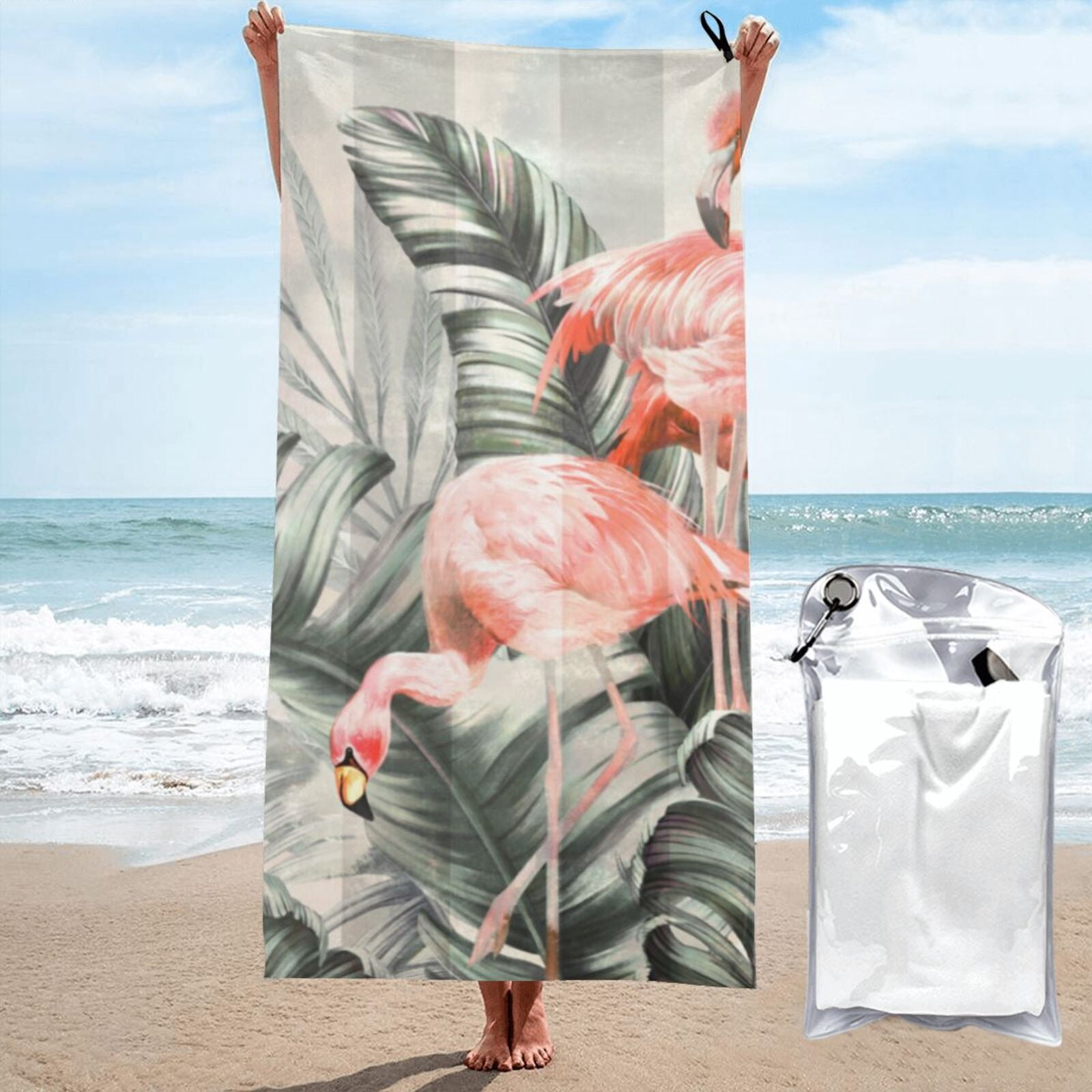 Balery Tropical With Flamingos Print Towels - Luxurious Jumbo Bath ...