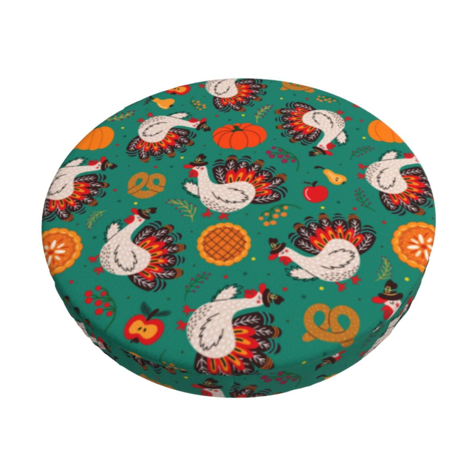 Balery Turkey And Thanksgiving1 Round Bar Stool Seat Covers Velvet ...