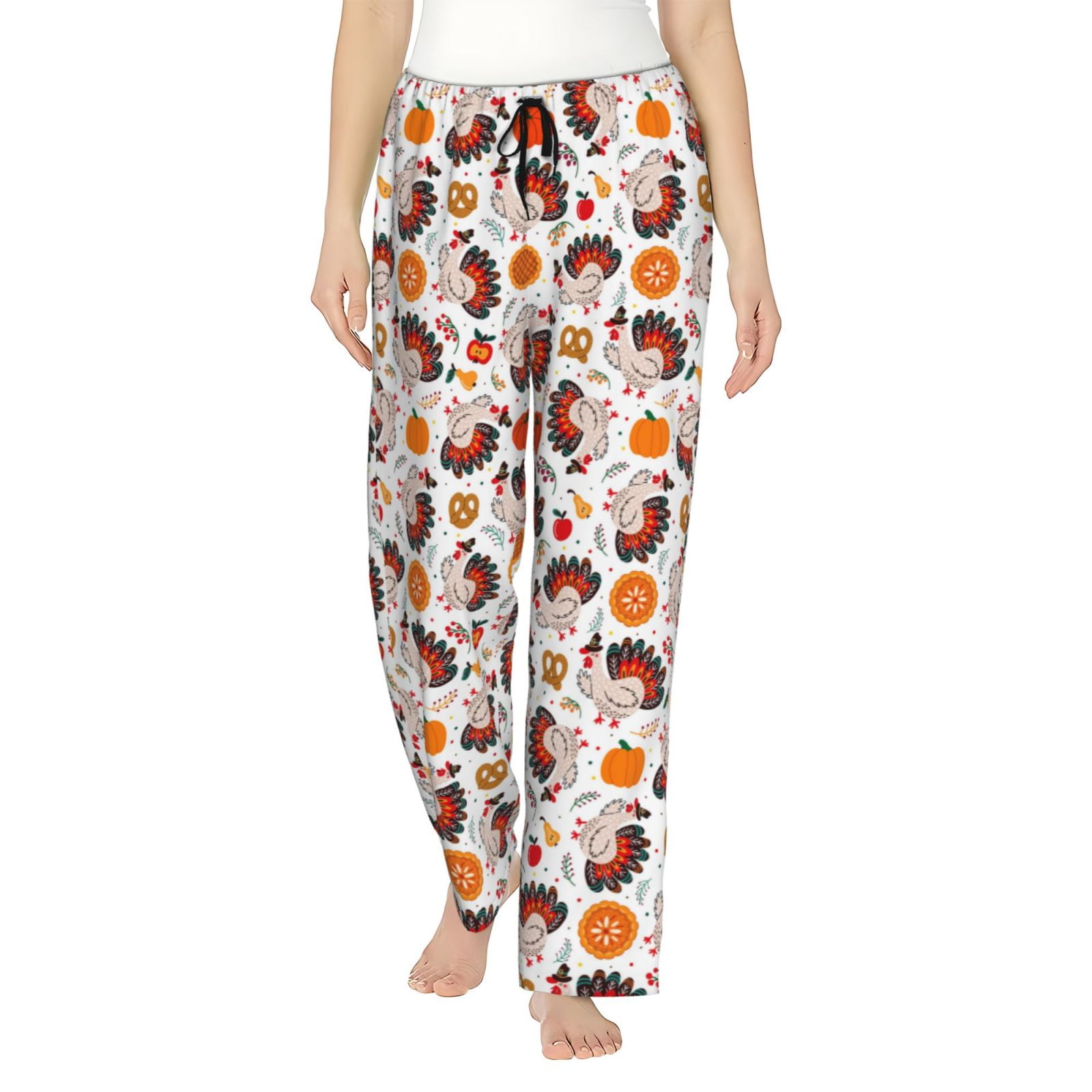 Balery Turkey And Thanksgiving2 print Women's Pajama Pants,Ultra ...