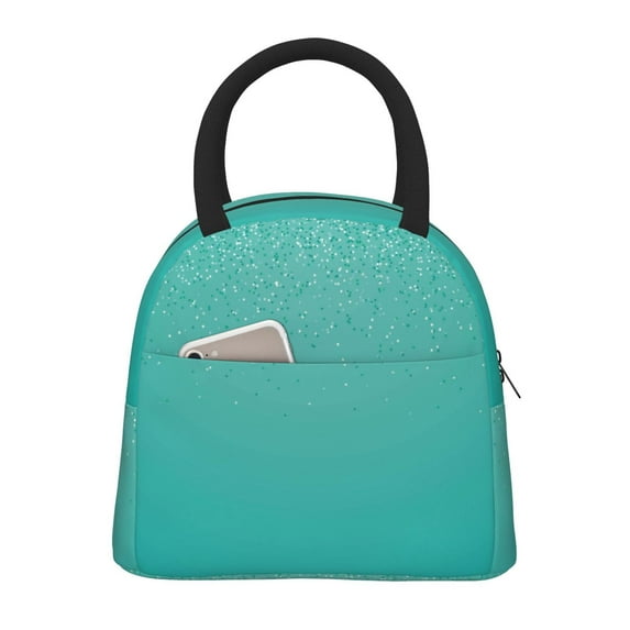 Balery Turquoise Glitter Pattern Lunch Bag Women, Lunch Box, Lunch Bag ...