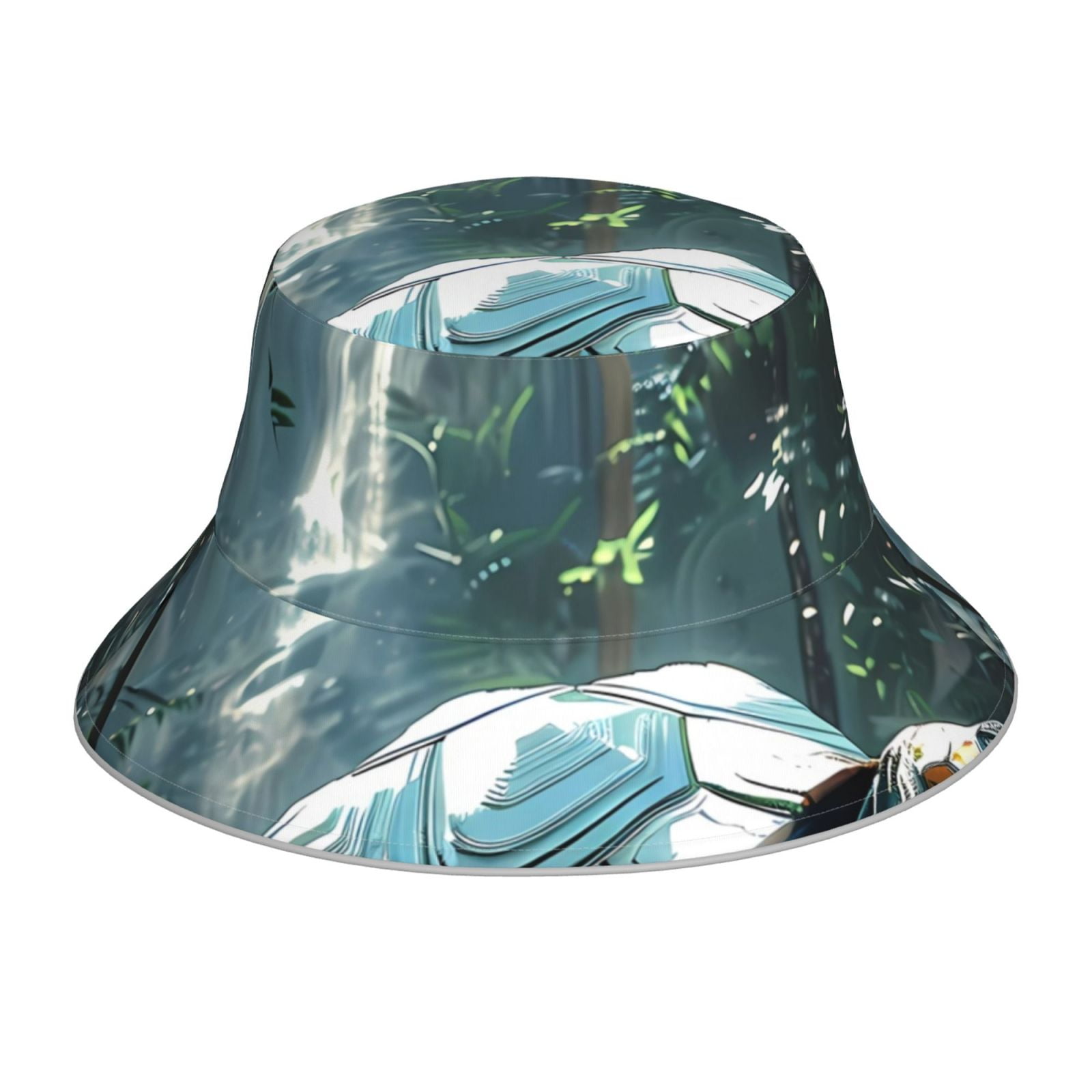 Balery Turtle In Jungle Waterfall Sun Hats for Men Women Bucket Hat UPF ...