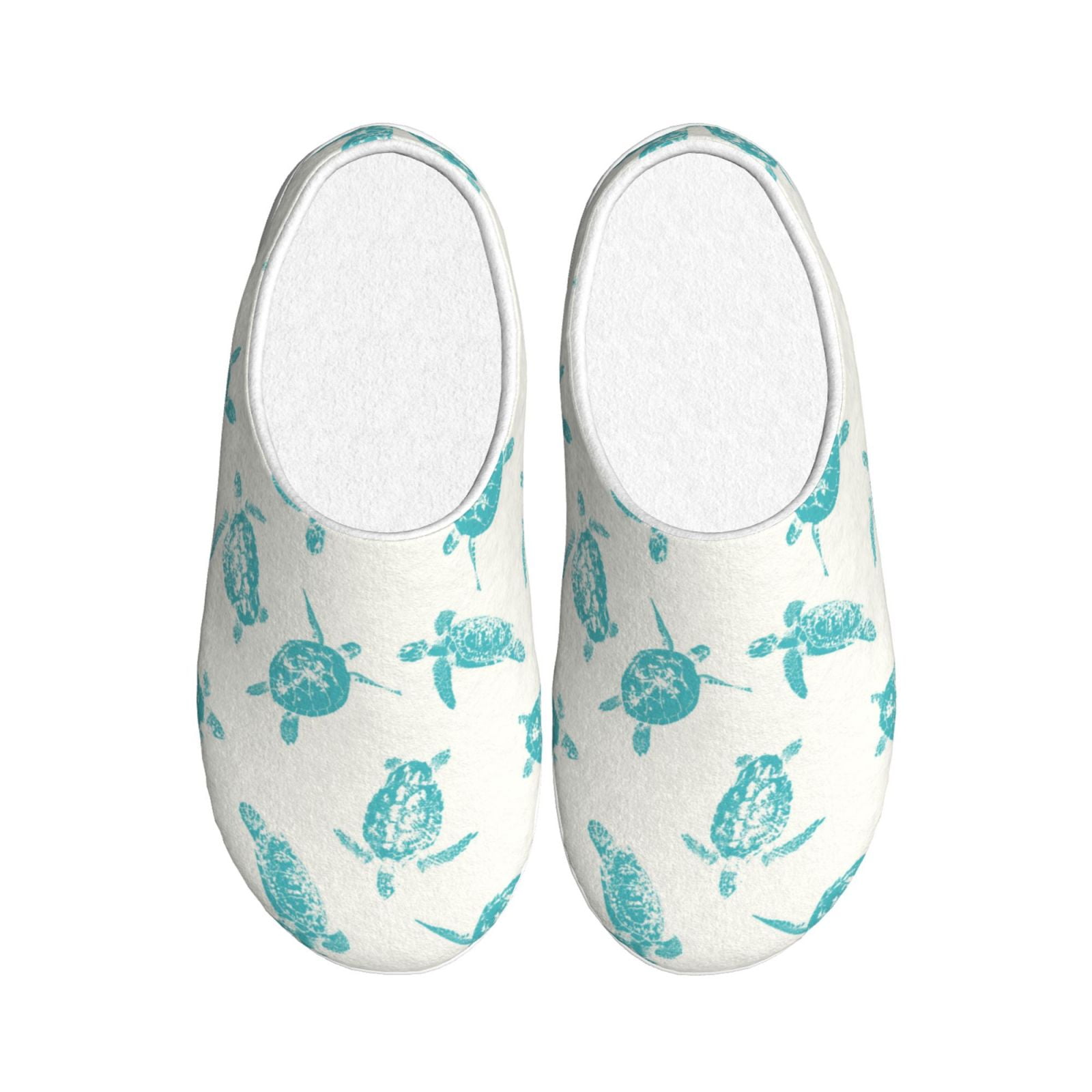 Balery Turtle Pattern Women's Fuzzy Memory Foam Slippers Fluffy Winter ...