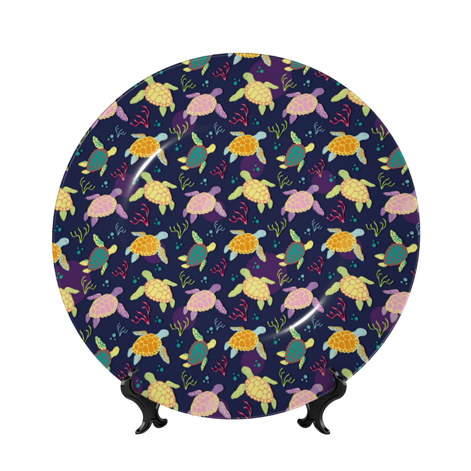 Balery Turtle Print Bone China Decorative Plate Ceramic Dinner Plates ...