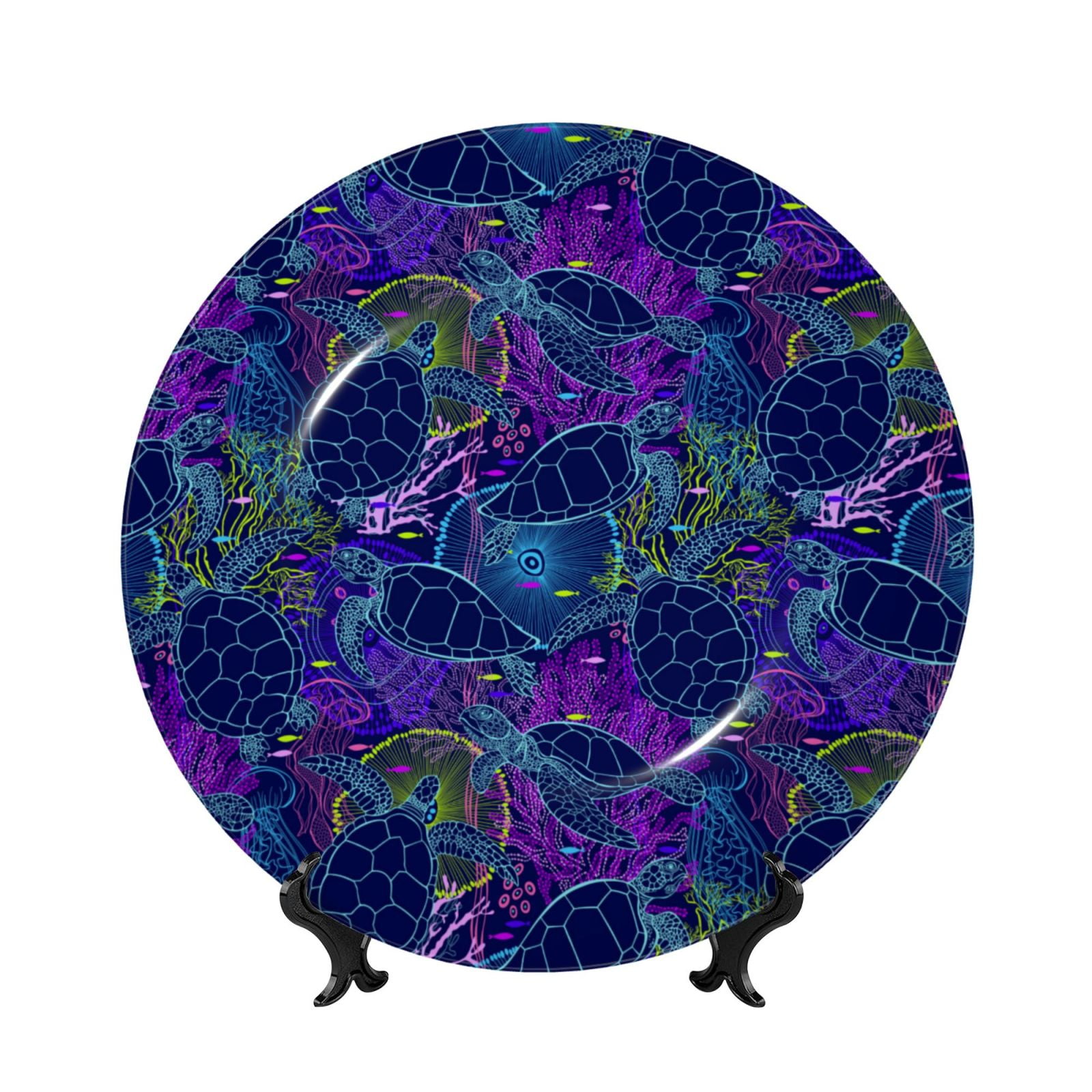 Balery Turtles Print Bone China Decorative Plate Ceramic Dinner Plates ...