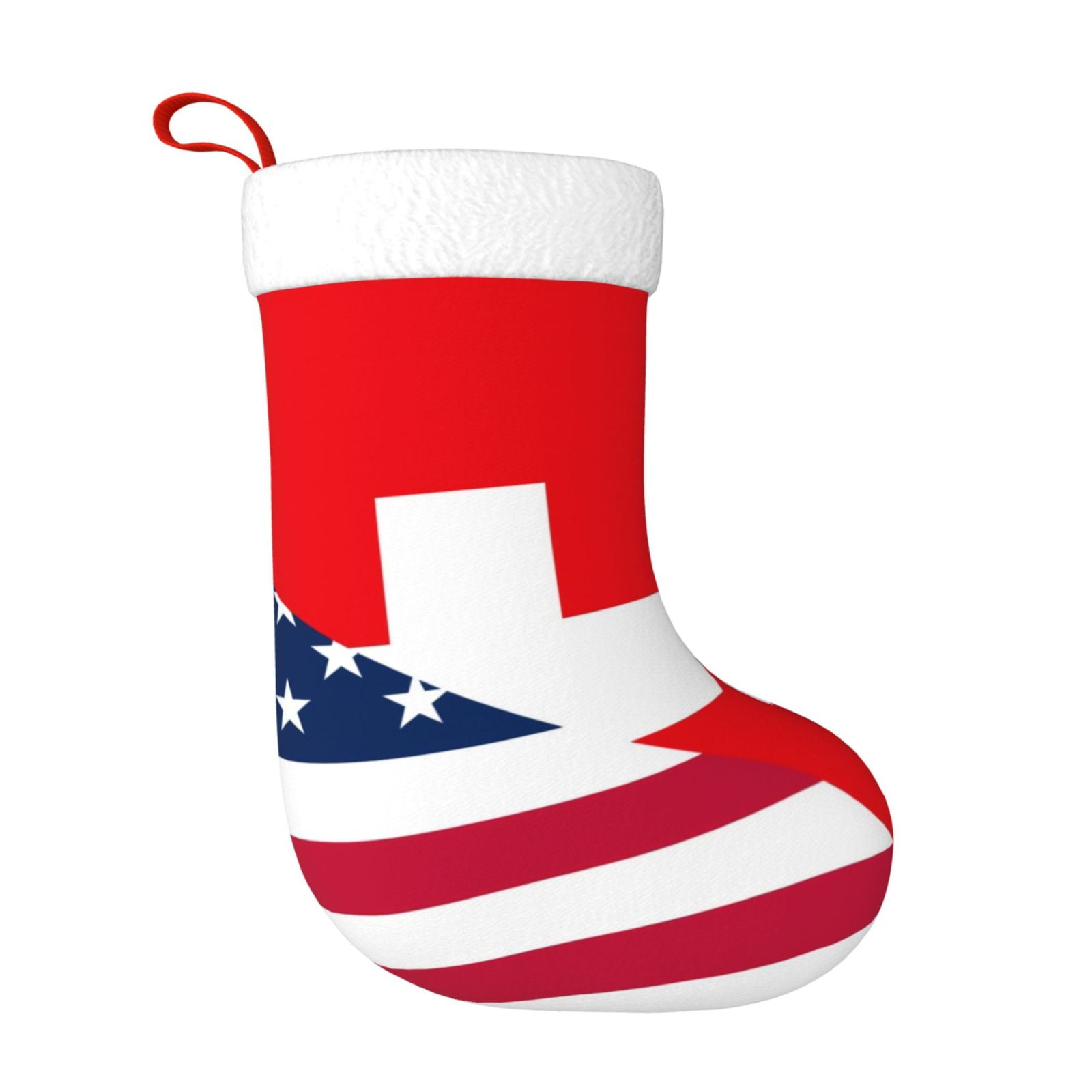 Balery USA Switzerland Pattern Christmas Stockings with Initials, 18 ...