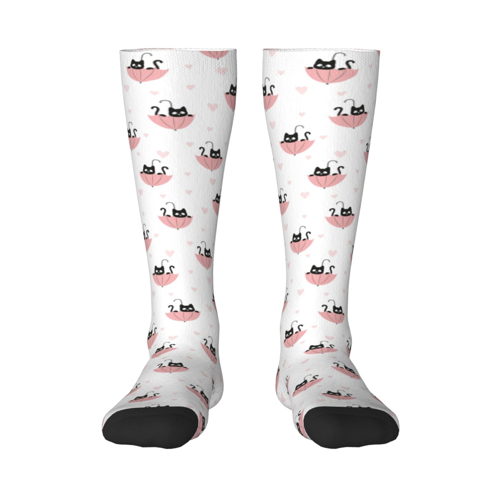 Balery Umbrella Cat Printed Novelty Socks Men's Women's Crew Socks ...