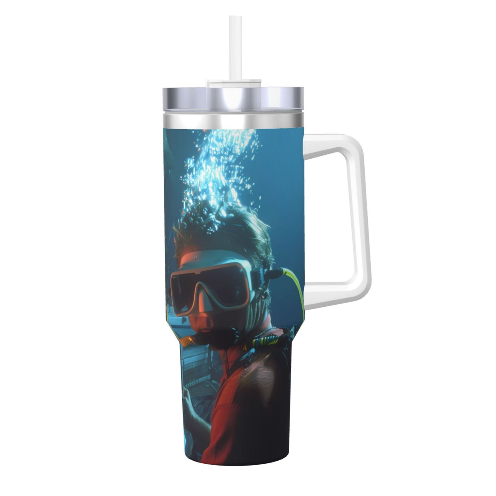 Balery Underwater Office Diver Pattern 40oz Stainless Steel Tumbler ...