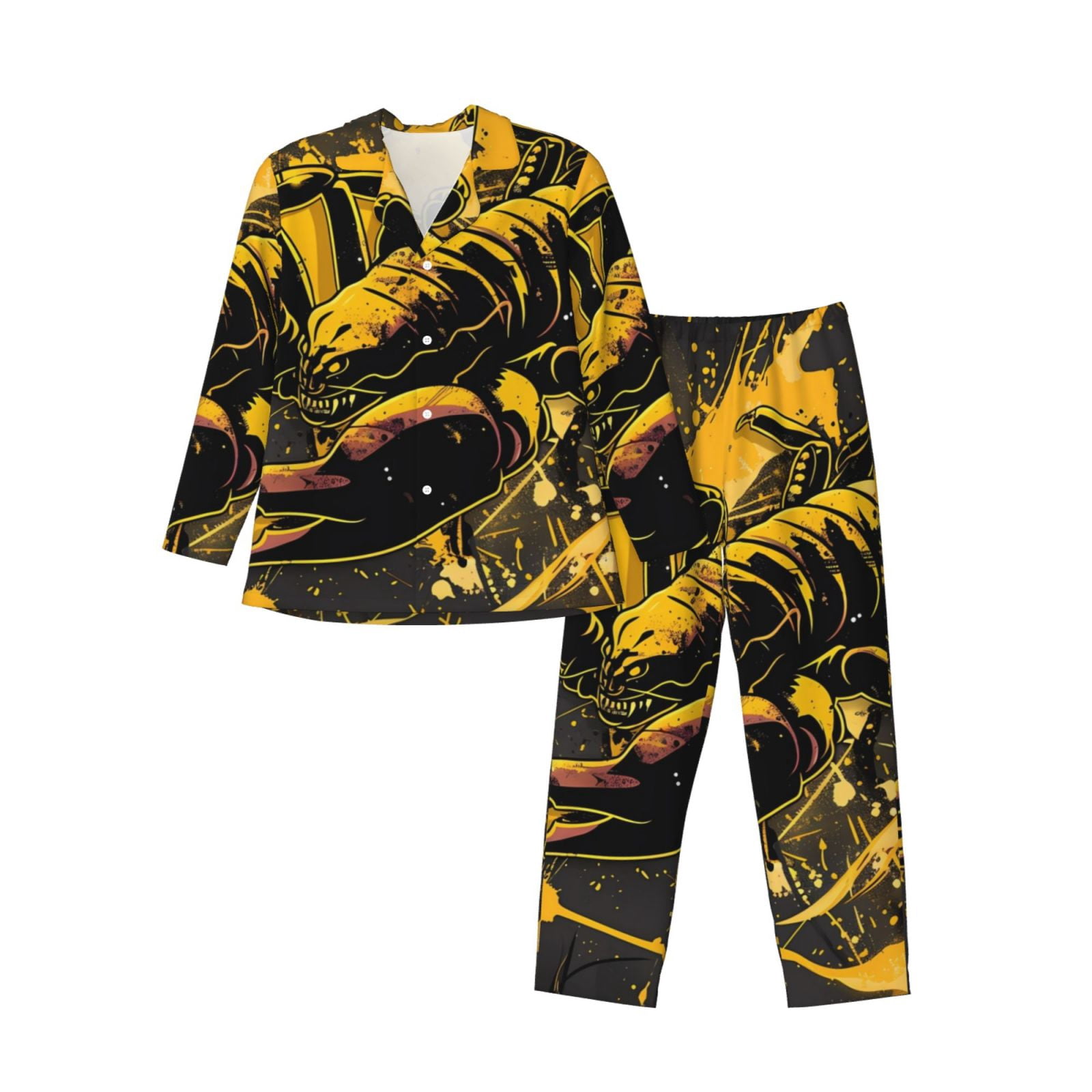 Balery Urban Graffiti Scorpion Illustration Pattern Pajama Sets for Men ...
