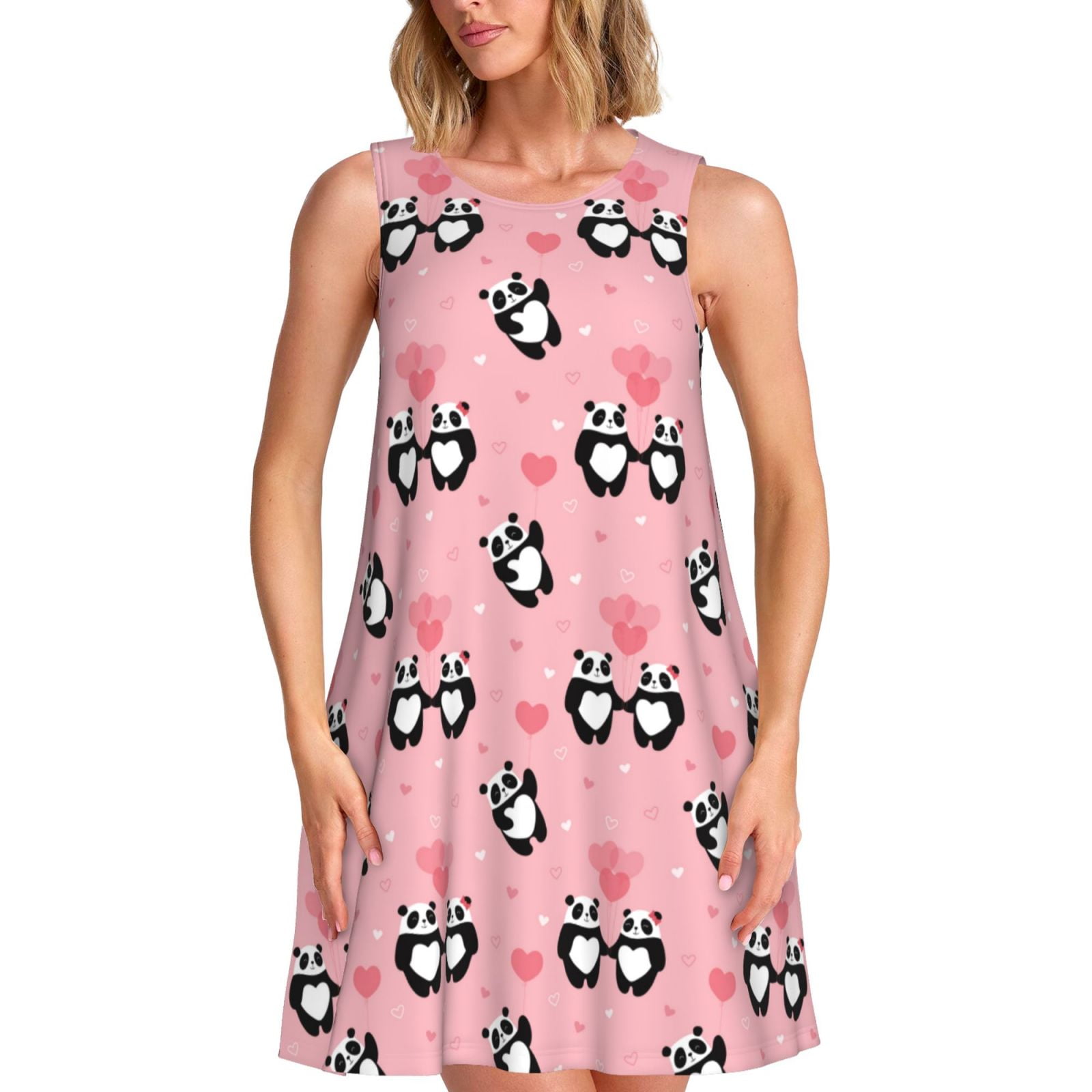 Balery Valentine'S Day Panda Pattern Women’s Summer Dresses – Loose ...