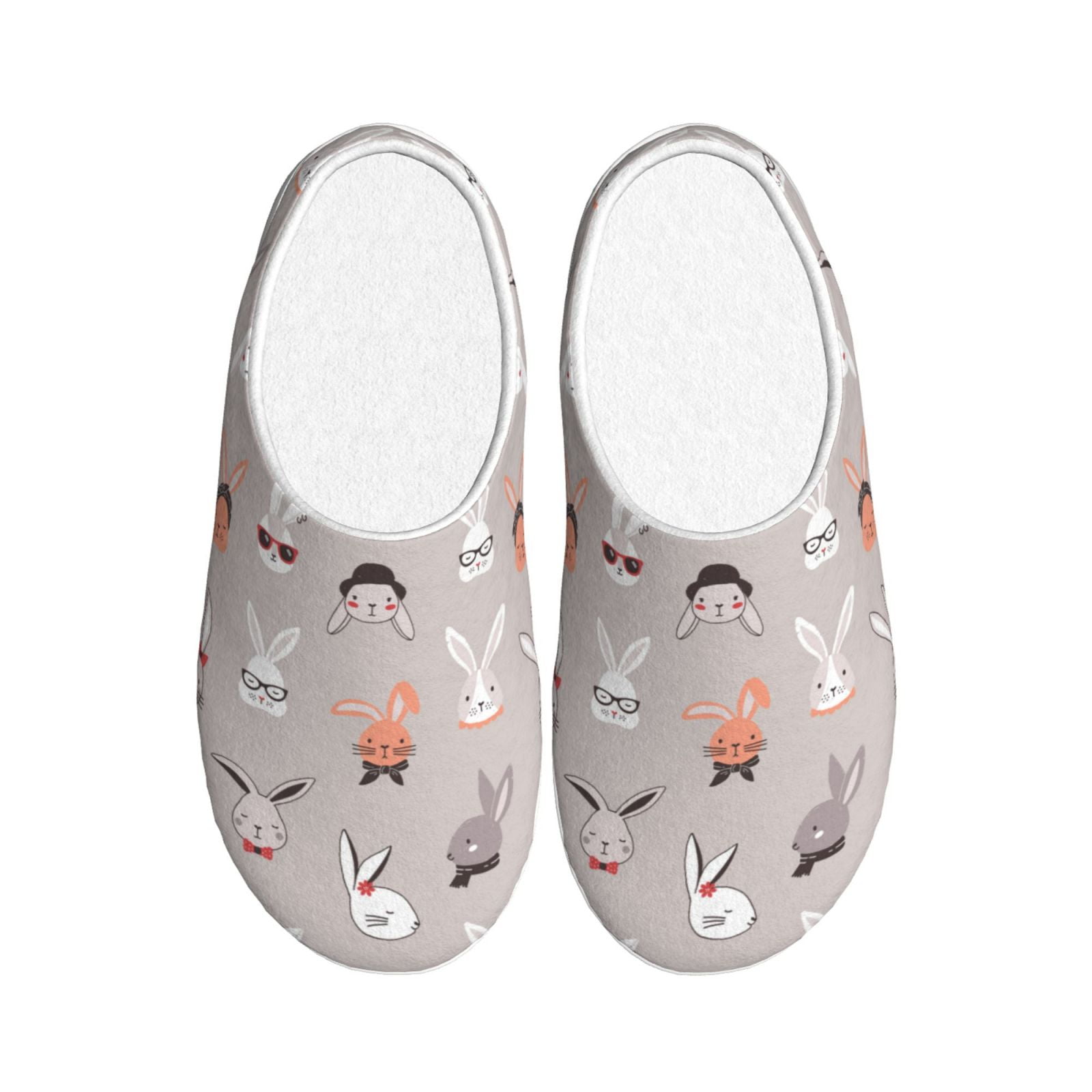 Balery Various Rabbits Pattern Women's Fuzzy Memory Foam Slippers ...