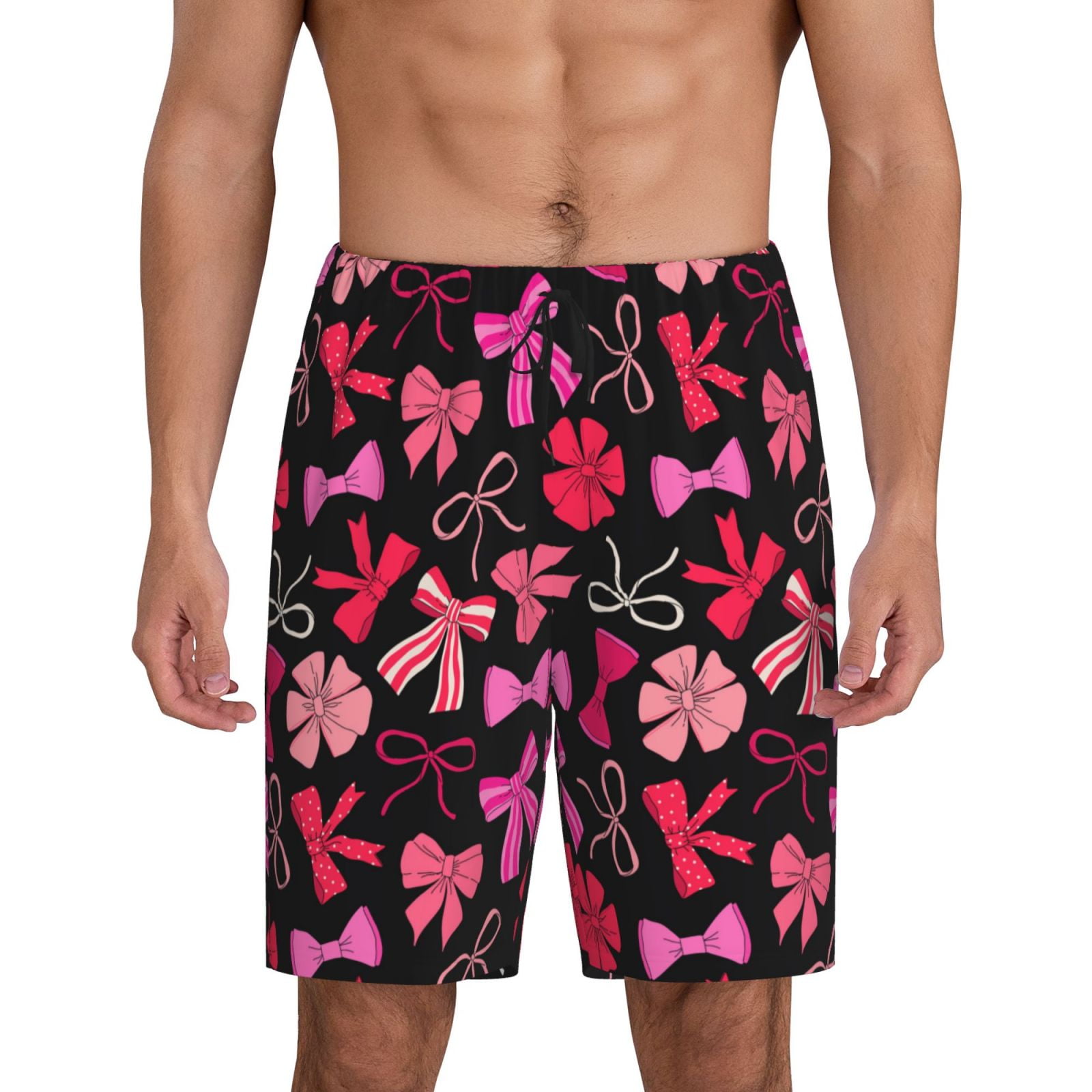 Balery Various pink and red Bow knots Pattern Men's Cotton Knit Pajama ...