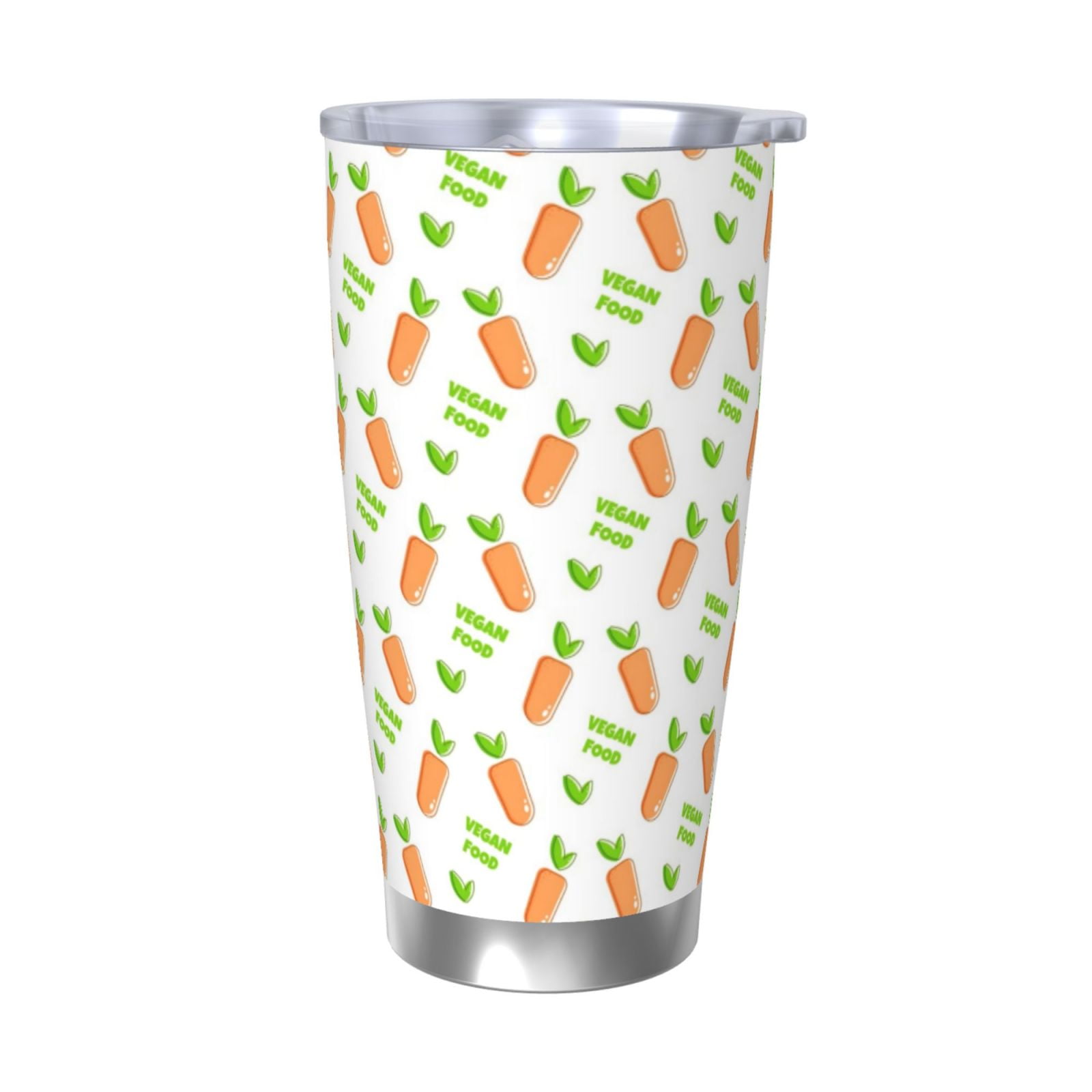 Balery Vegan Fruit Carrot Pattern 20oz Insulated Car Cup with Dual ...